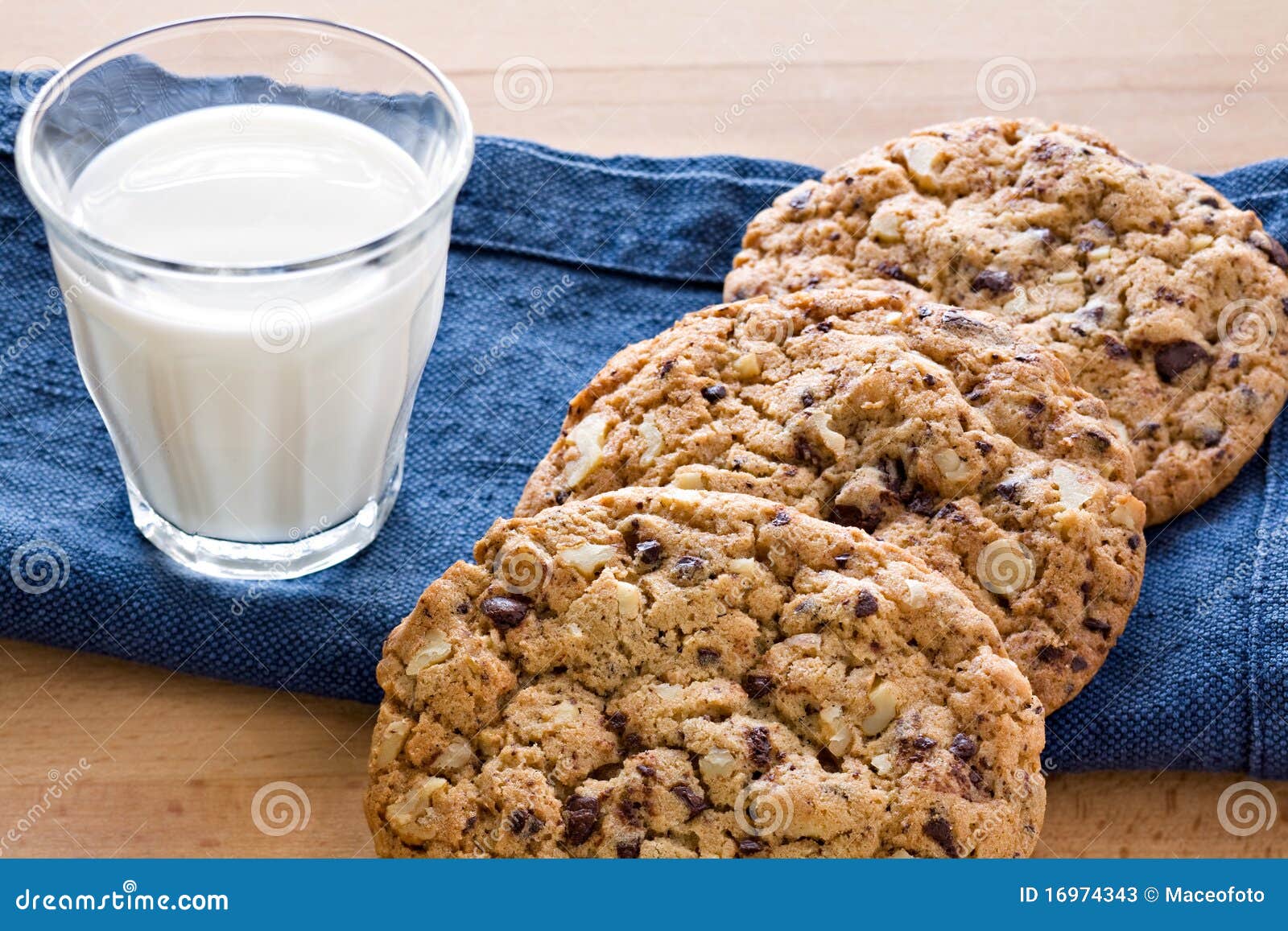 Cookies with milk stock image. Image of chip, food, milk - 16974343