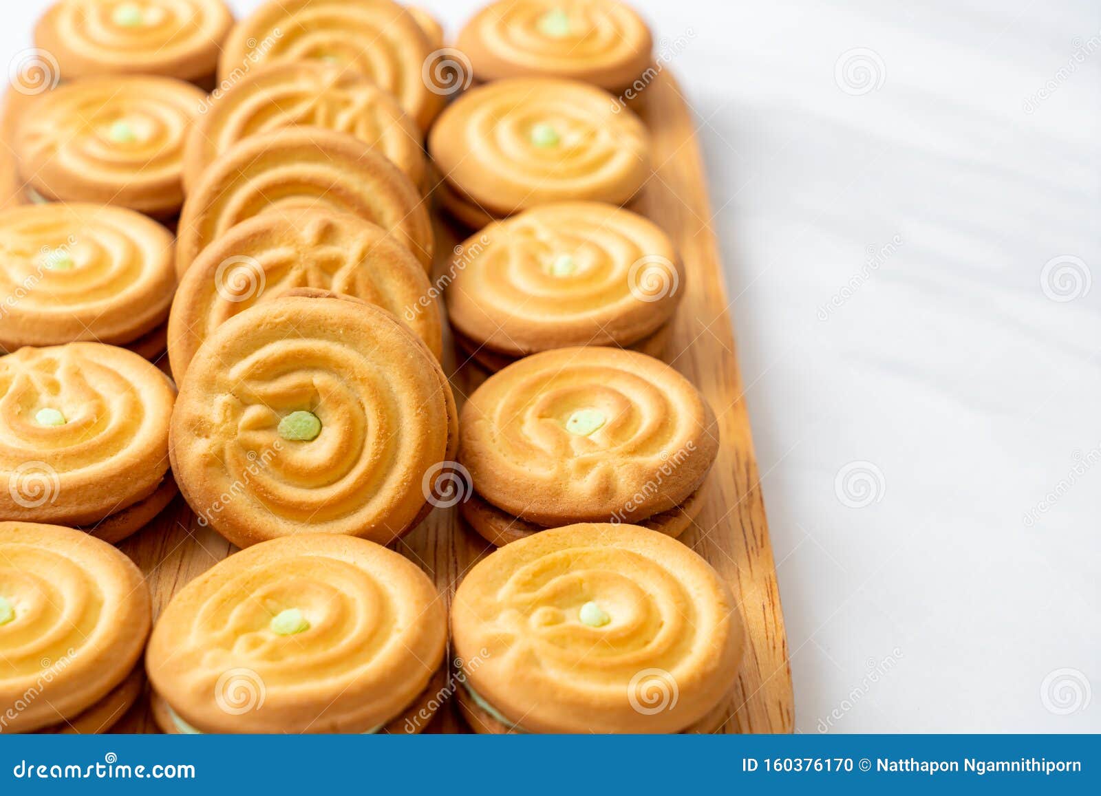 Cookies with pandan cream stock photo. Image of color - 160376170