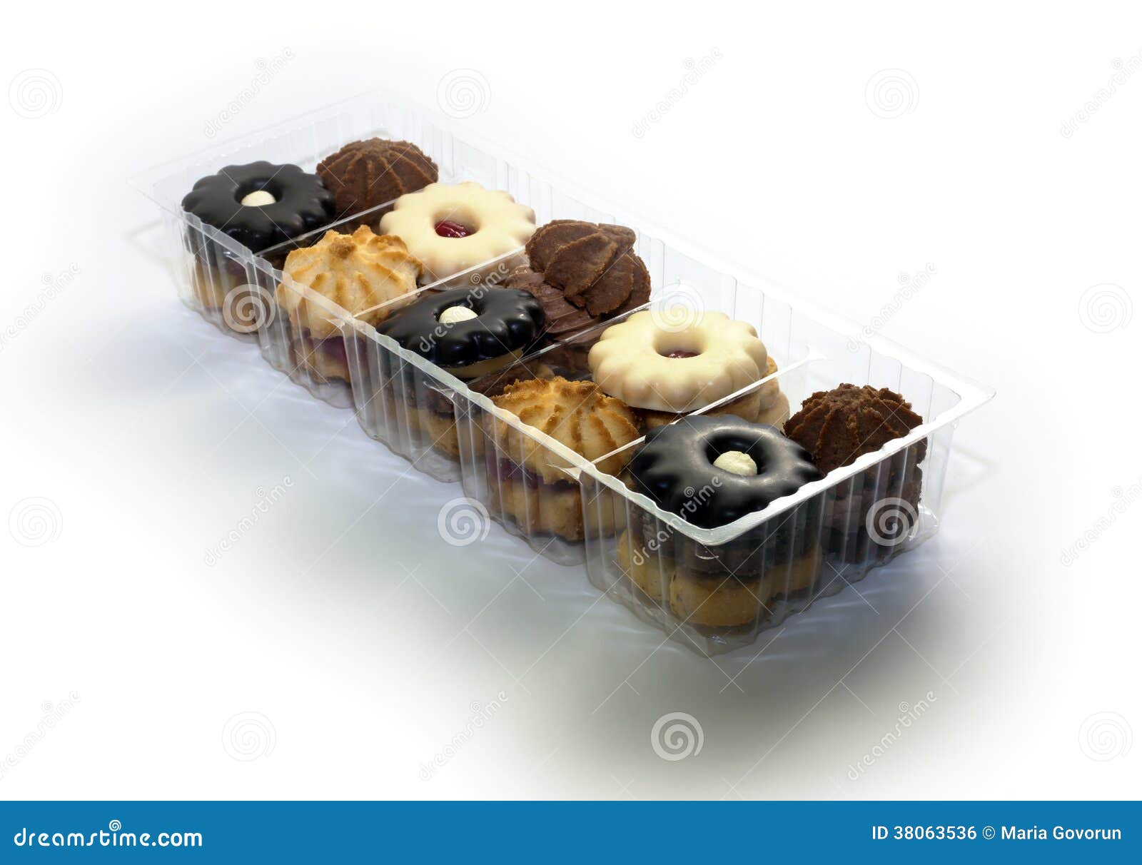 Cookies in plastic box stock photo. Image of glaze, sweetstuff - 38063536