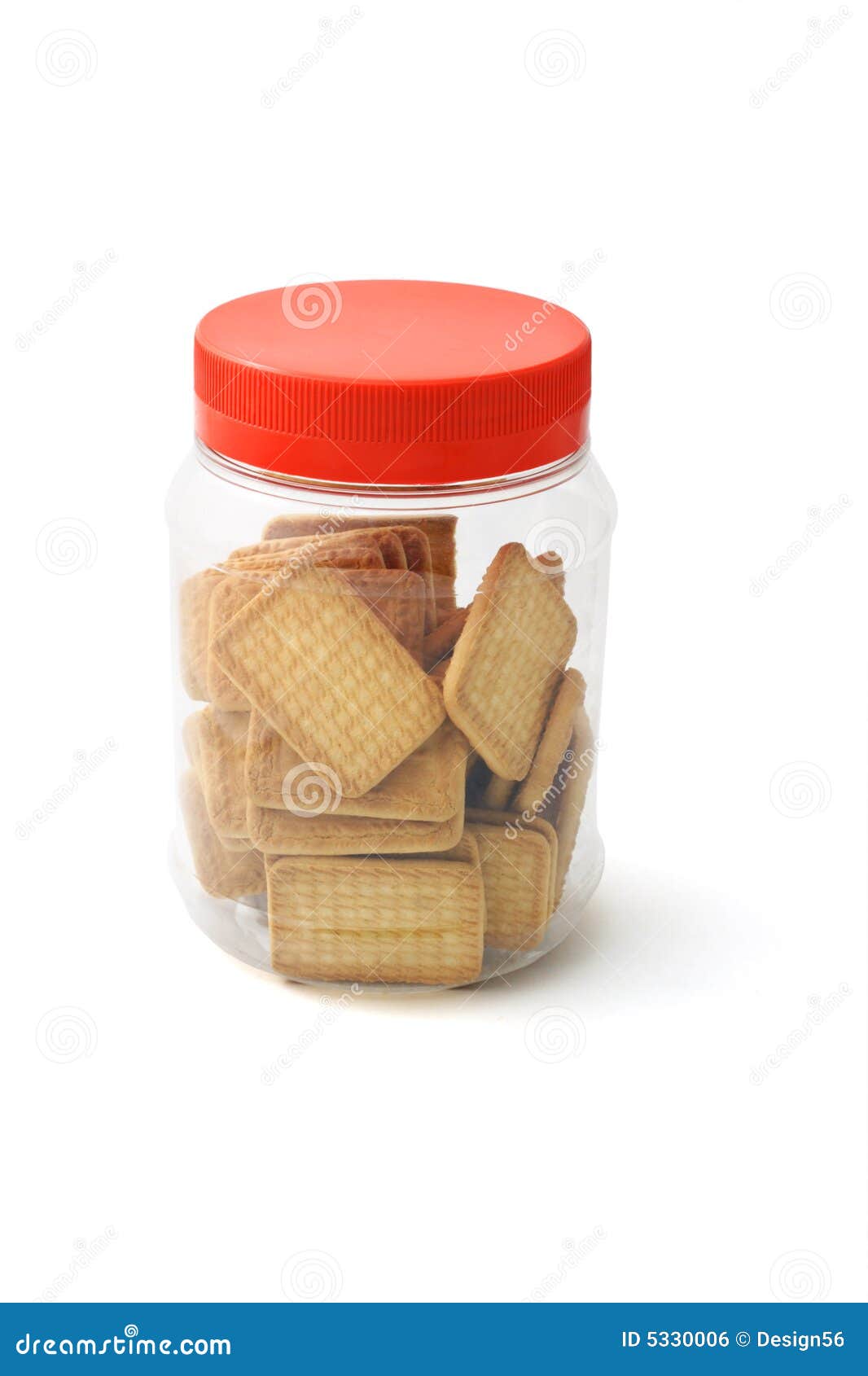 Cookies in plastic jar stock photo. Image of isolated - 5330006