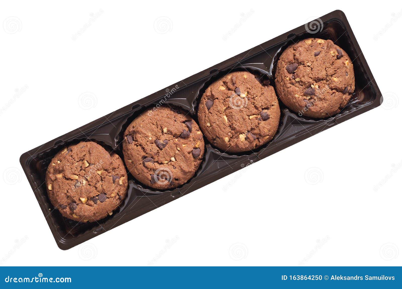 Cookies in Plastic Packaging Stock Photo - Image of chocolate, package ...