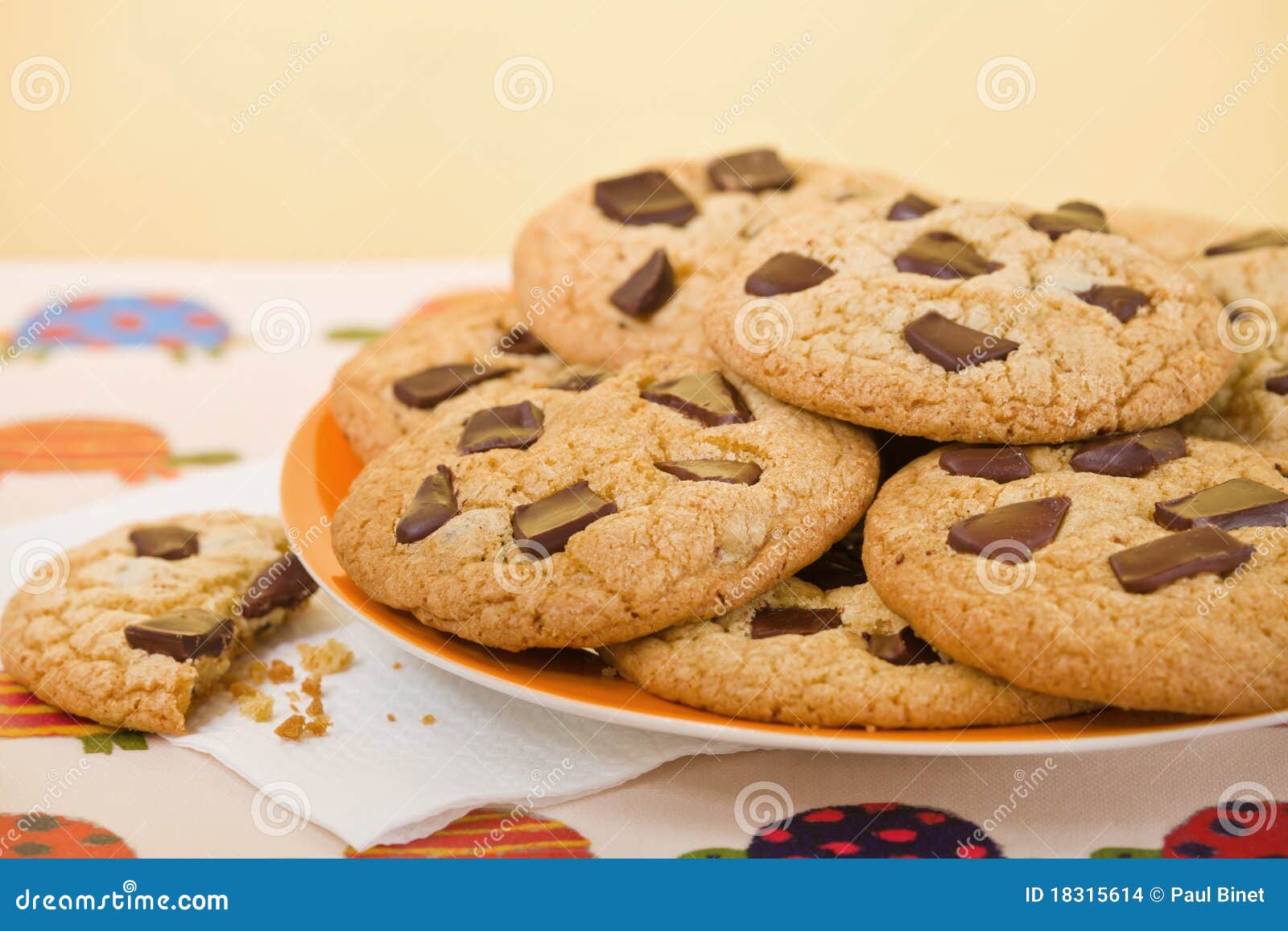 Cookies in a plate stock photo. Image of dairy, junk - 18315614