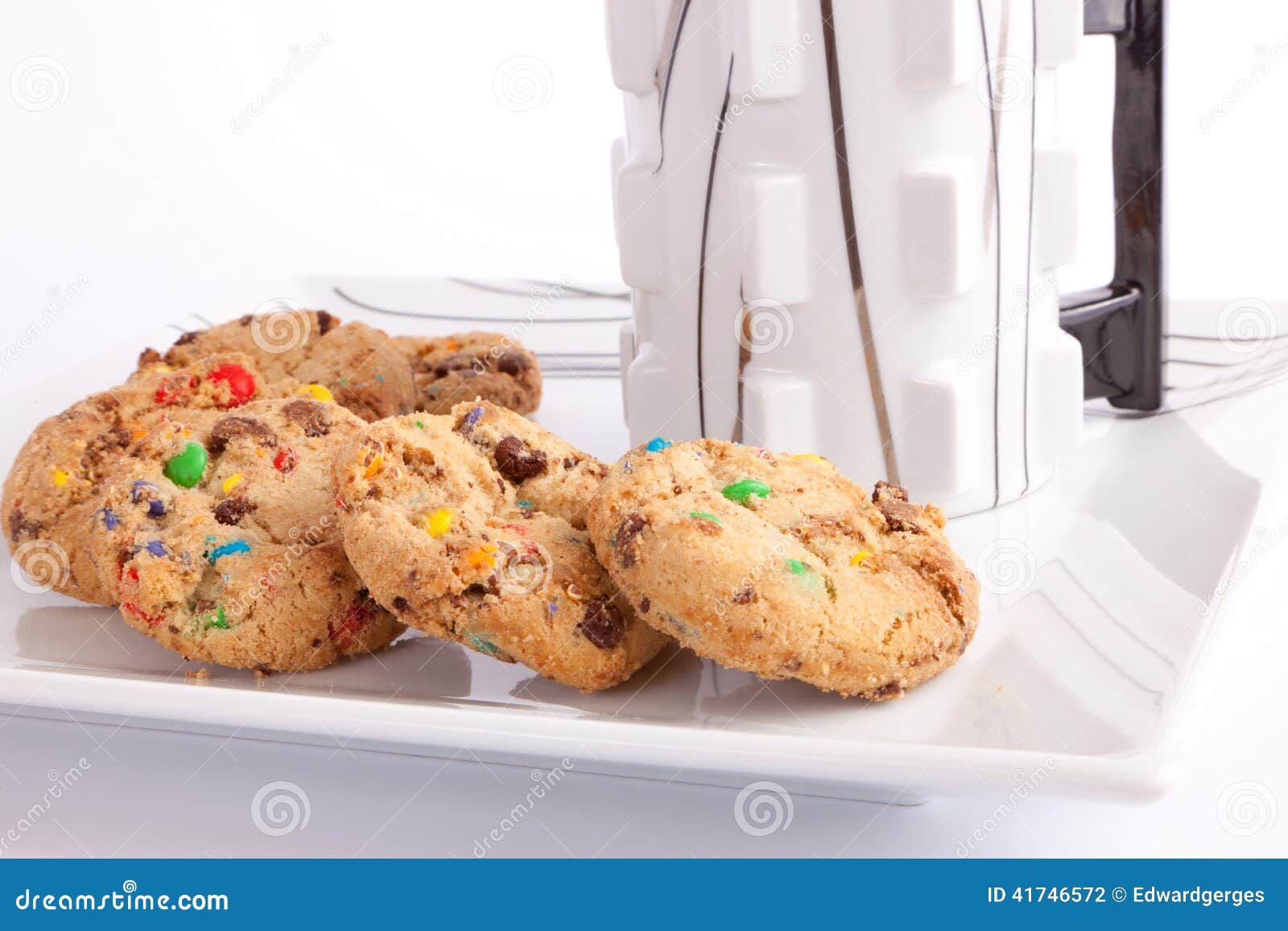 Cookies on plate stock photo. Image of chocolate, group - 41746572