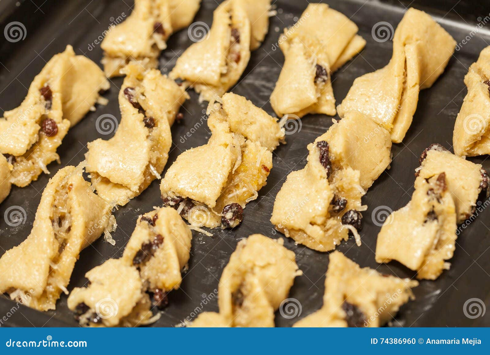 Cookies preparation stock photo. Image of culinary, raisins - 74386960