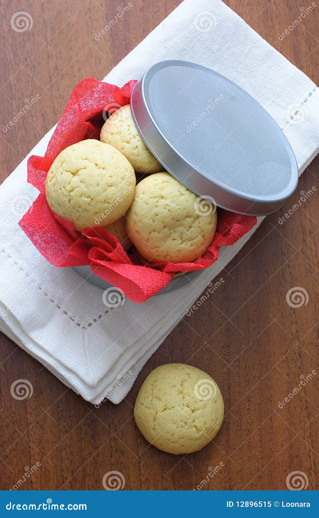 Cookies in a round box stock image. Image of indoors - 12896515