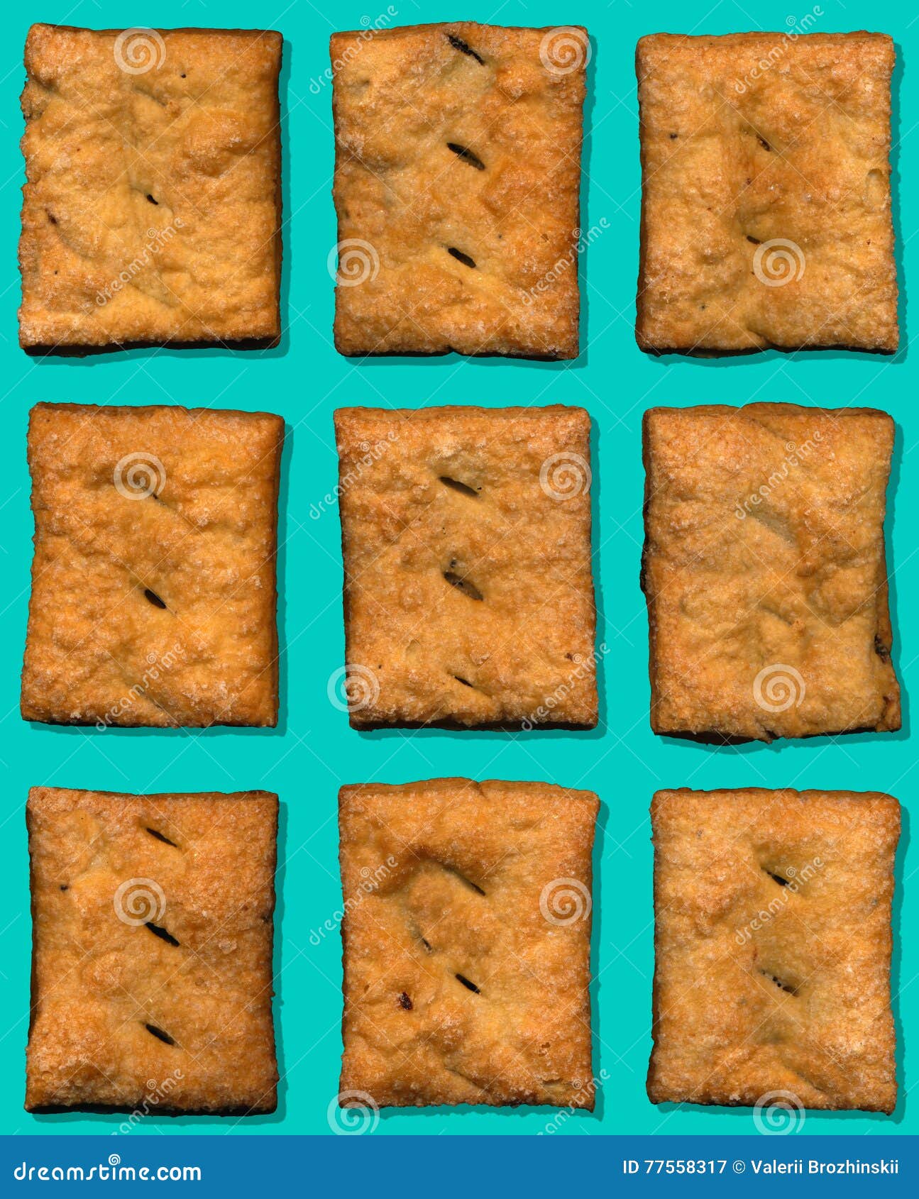 Cookies Seamless Pattern on Blue Background Stock Image - Image of ...