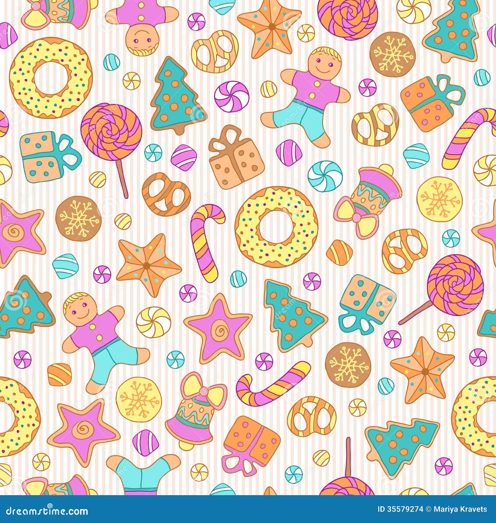 Cookies seamless pattern stock vector. Illustration of cartoon - 35579274