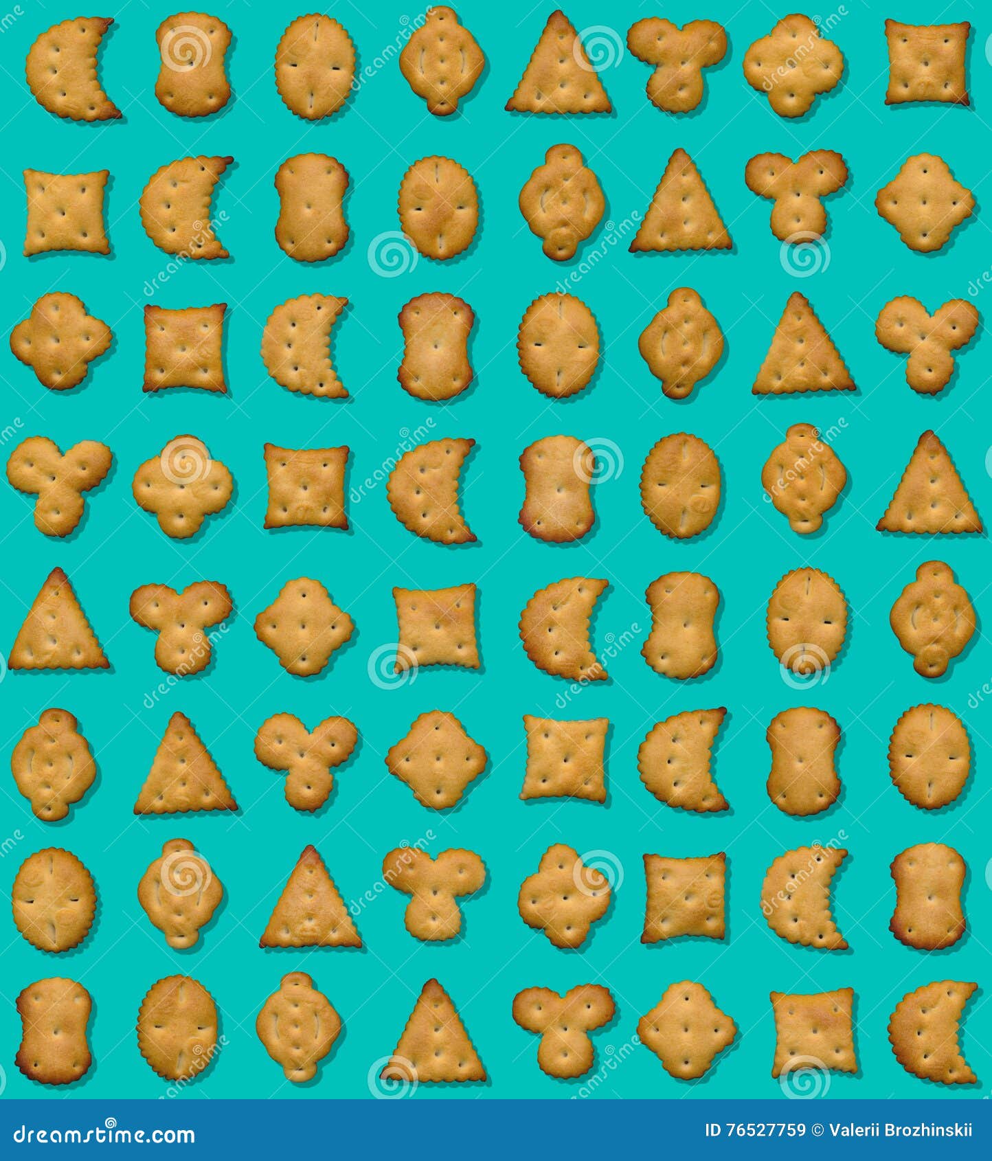 Cookies Seamless Pattern on Light Blue Background Stock Image - Image ...