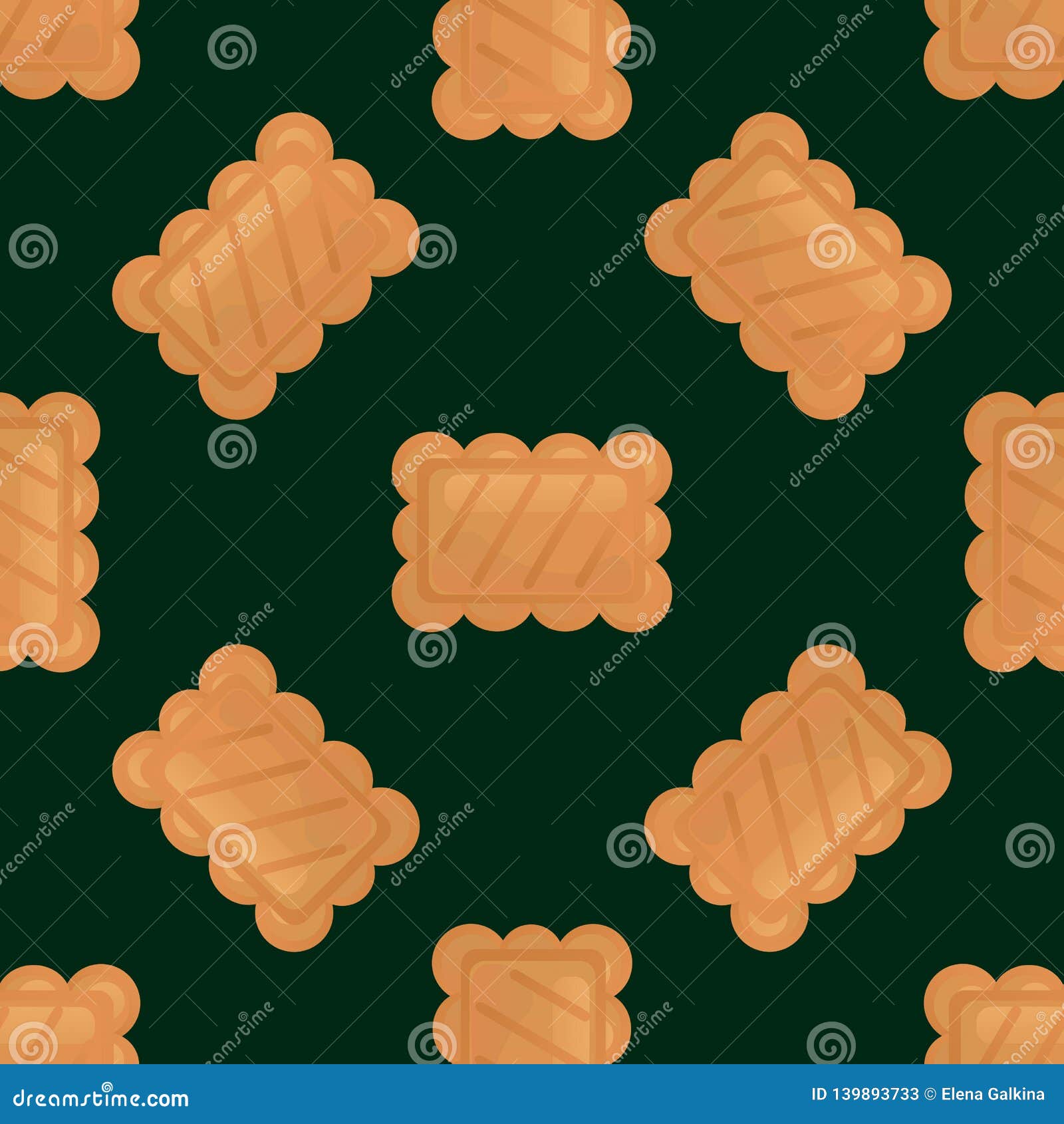 Cookies seamless pattern stock vector. Illustration of green - 139893733