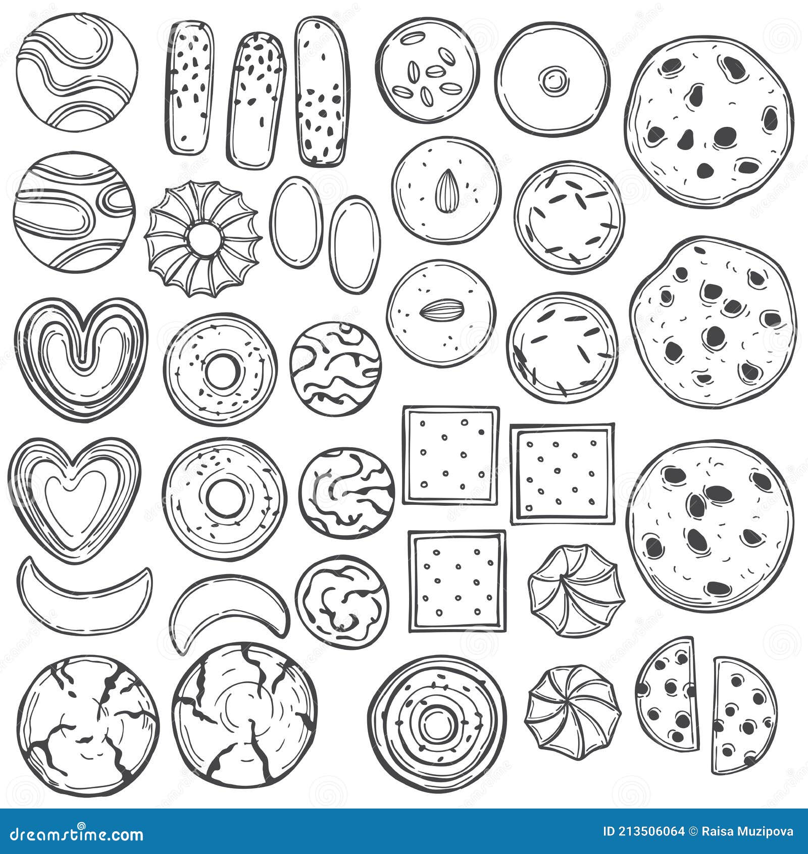 Cookies Set. Vector Illustration Stock Vector - Illustration of cream ...