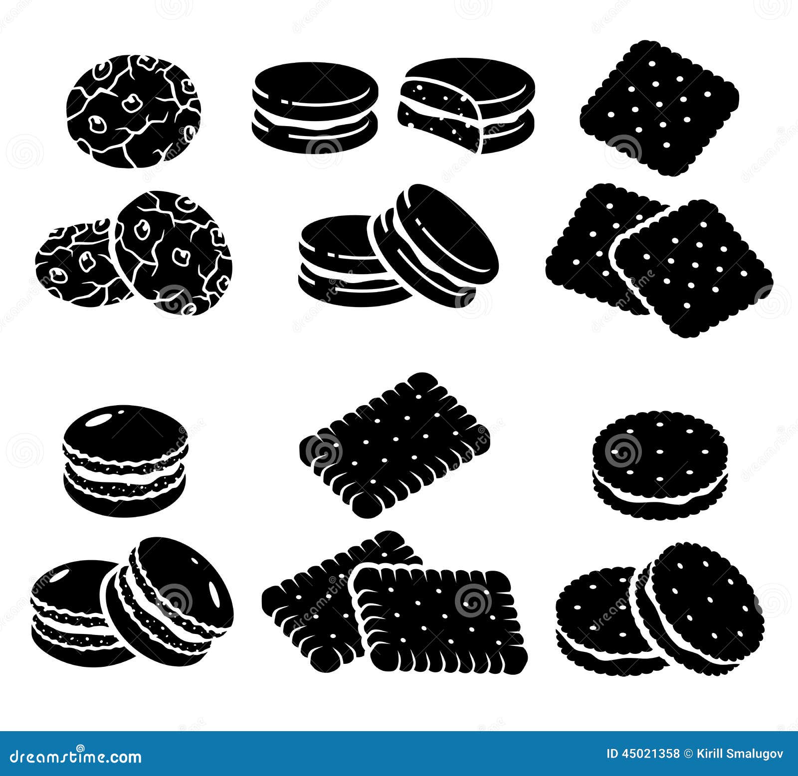 Cookies set. Vector stock vector. Illustration of icon - 45021358