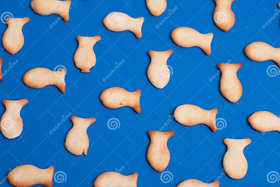 Cookies in the Shape of a Fish, the Pattern of the Biscuit, Stock Photo ...