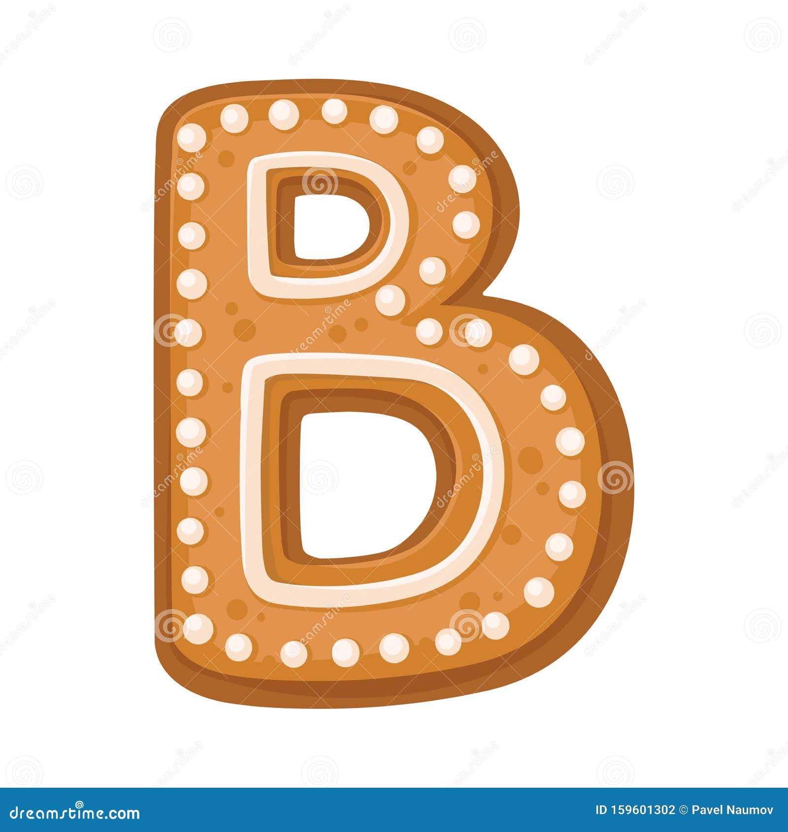 Cookies in the Shape of the Letter B. Vector Illustration on a White ...