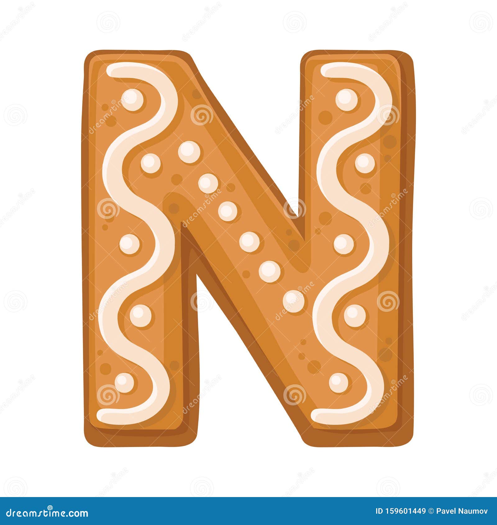 Cookies in the Shape of the Letter N. Vector Illustration on a White ...
