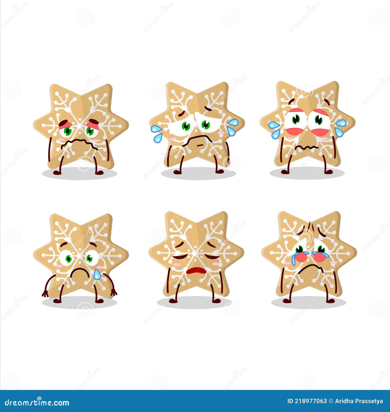 Cookies Snow Cartoon Character with Sad Expression Stock Vector ...