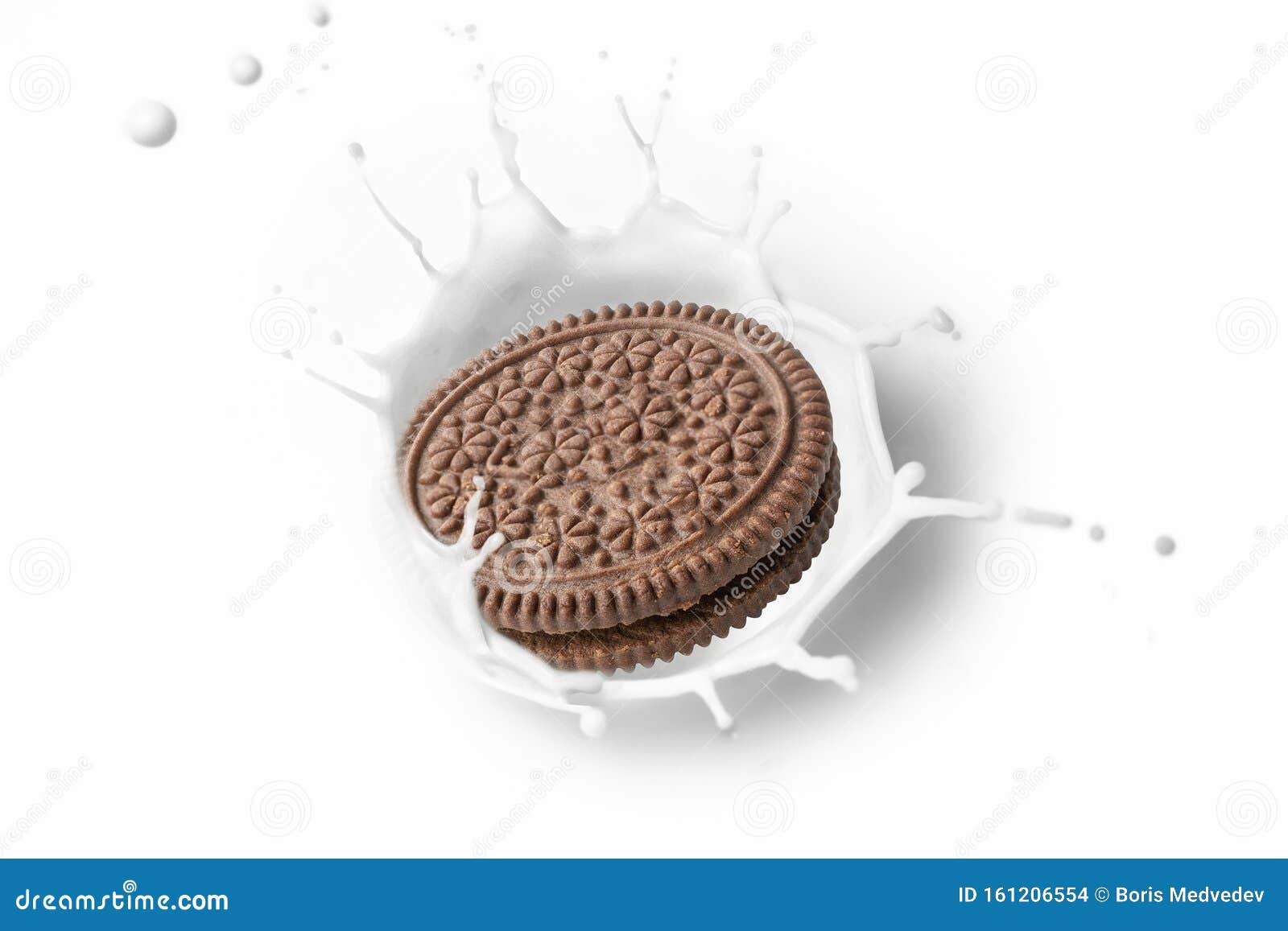 Cookies with Splashes Falling into Milk, Milk Splashes with Cookies ...