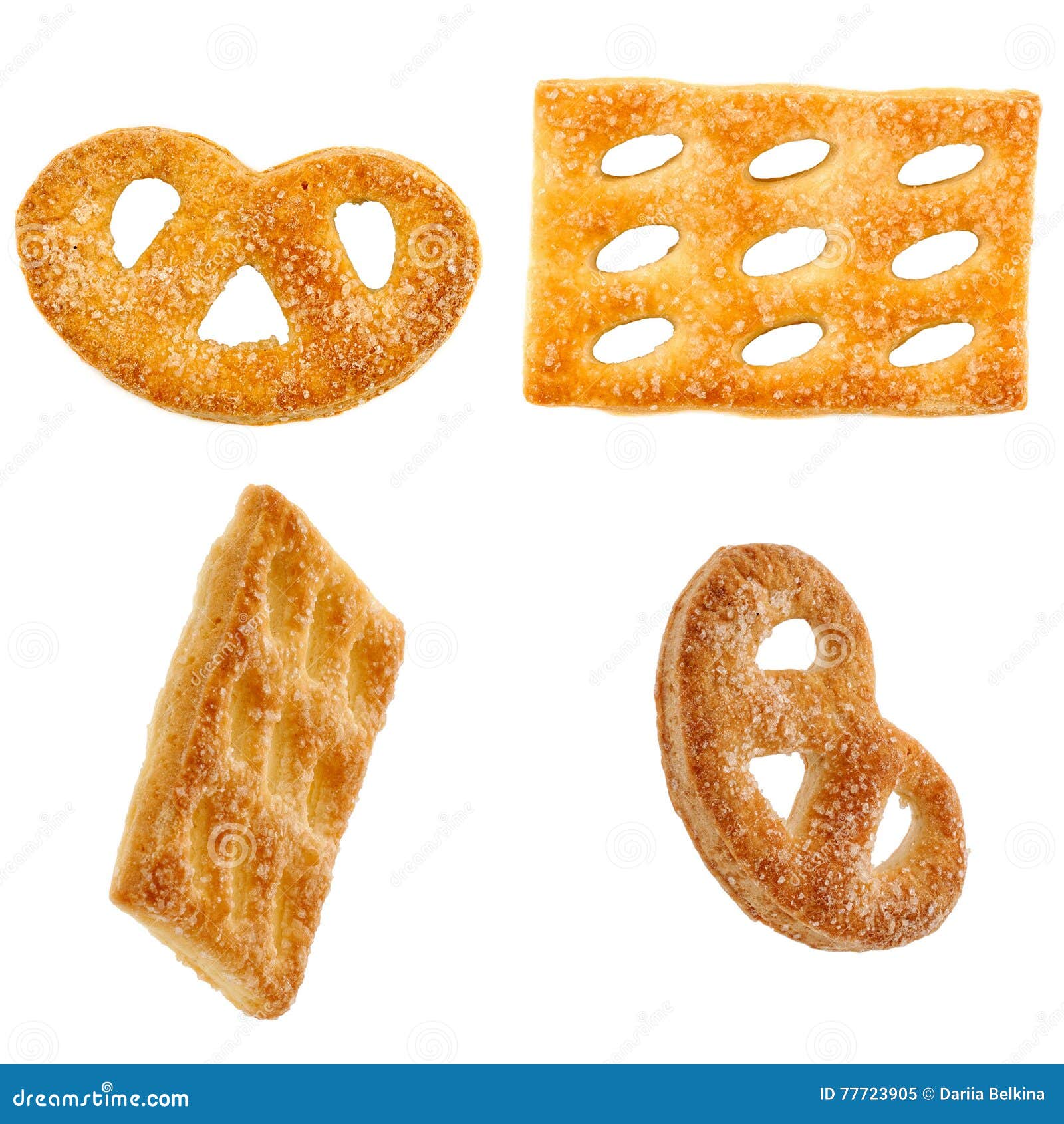 Cookies with Sugar from Different Angles. Isolation on White Background ...