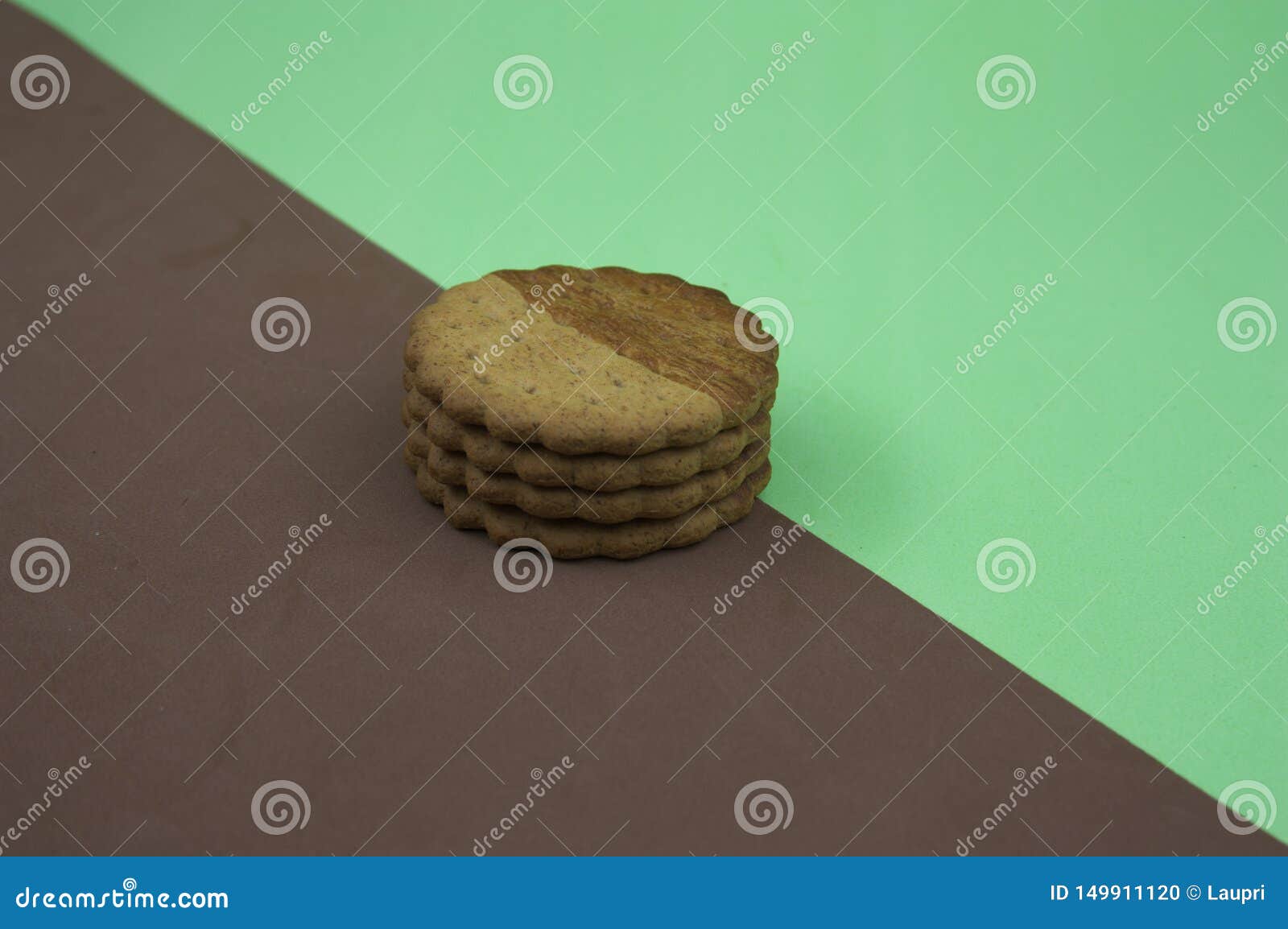 Cookies on a Surface of Two Colors Stock Photo - Image of breakfast ...