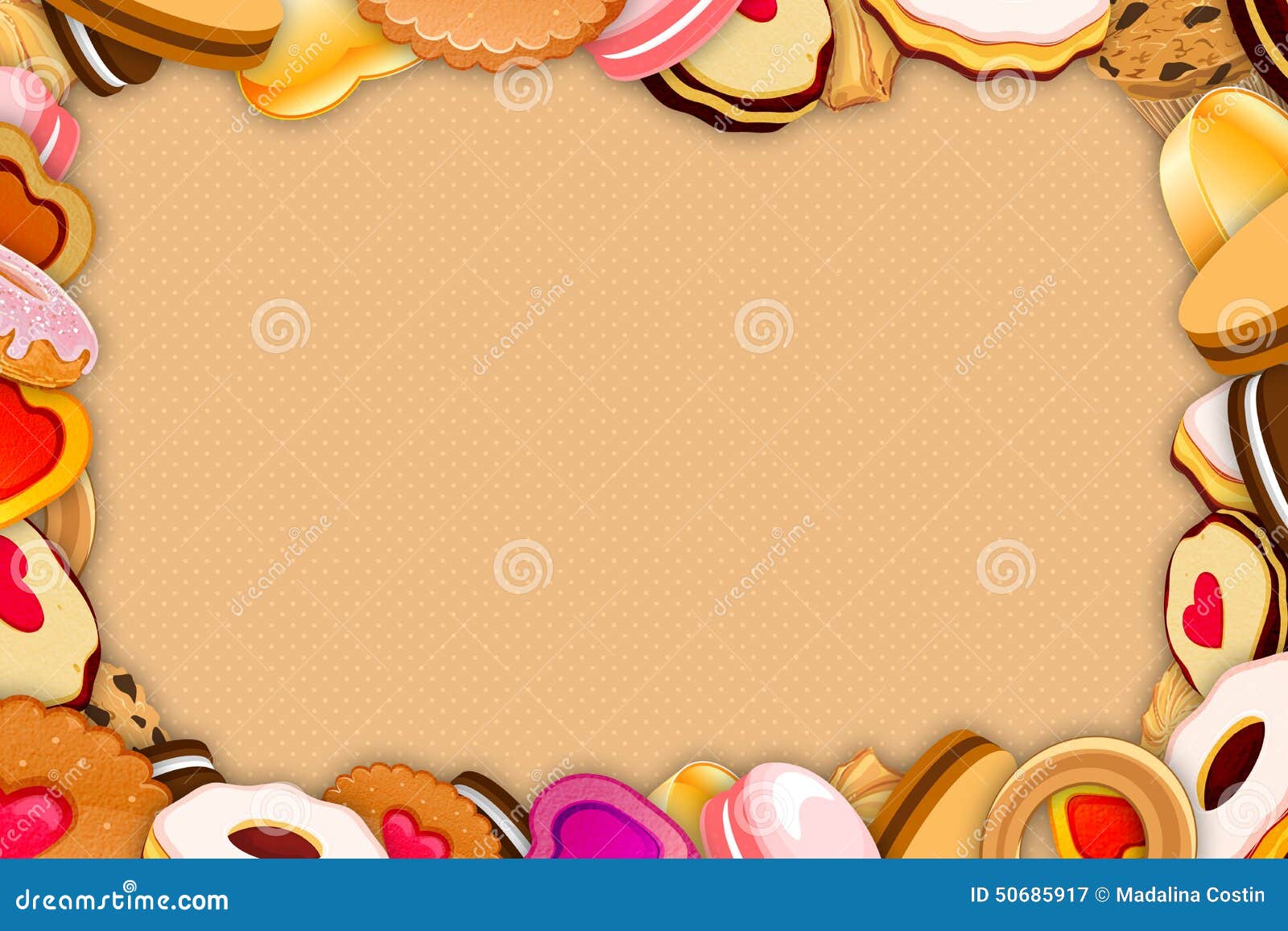 Sweets Frame On White Vector Illustration | CartoonDealer.com #56694246