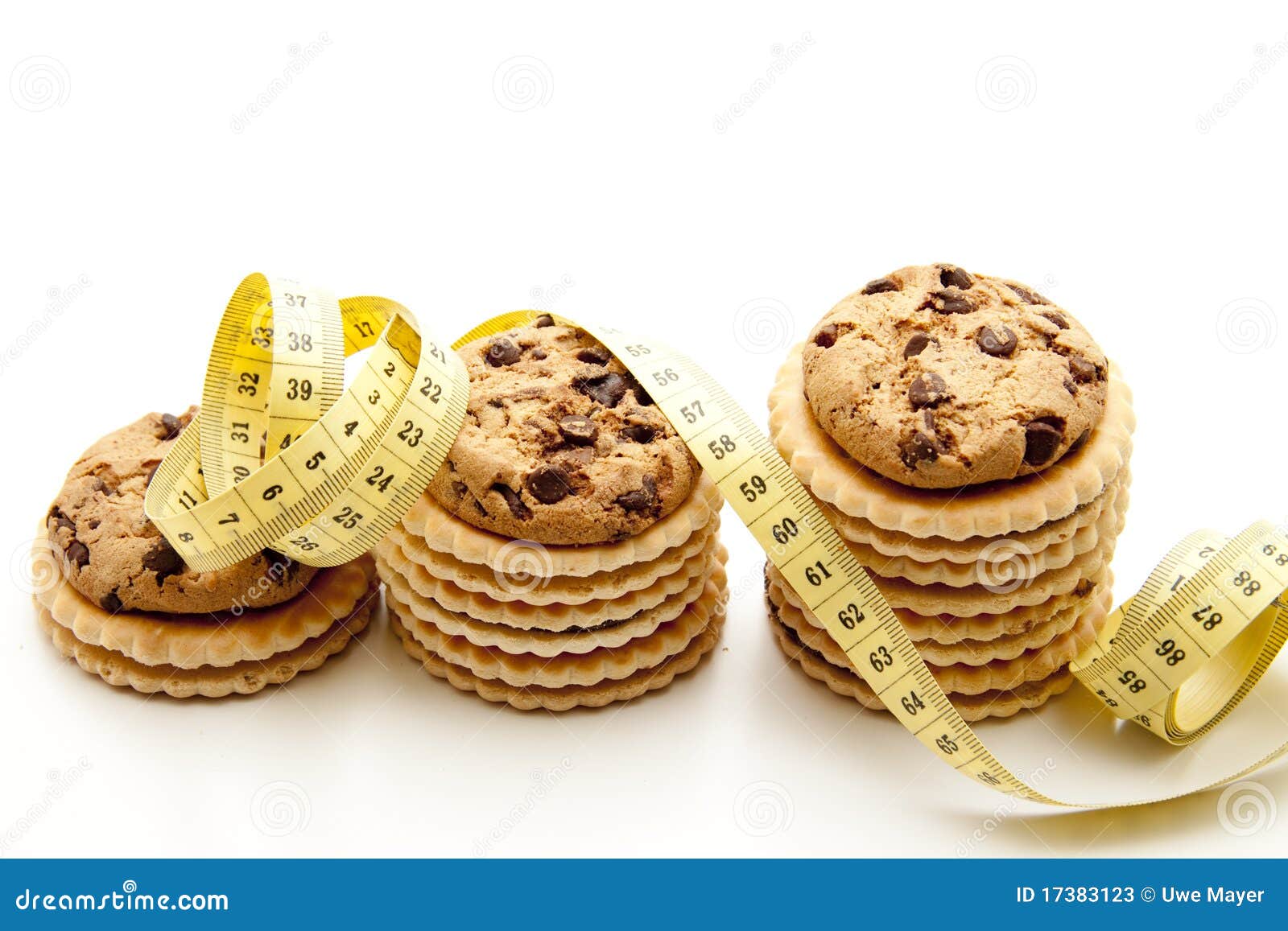 Cookies with tape measure stock image. Image of cookies - 17383123
