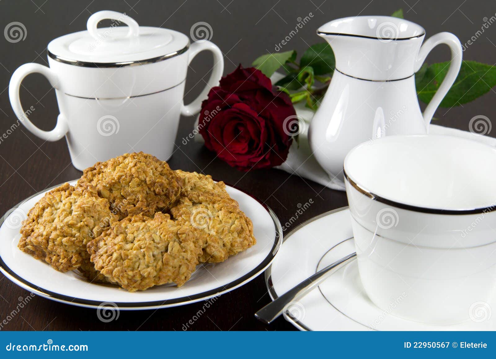 Cookies and tea set stock image. Image of kitchen, milk - 22950567