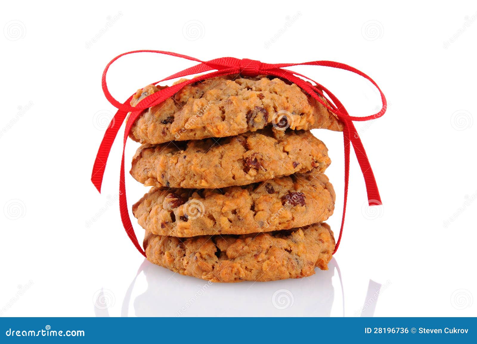 Cookies Tied with a Red Ribbon Stock Photo - Image of tasty, pastry ...