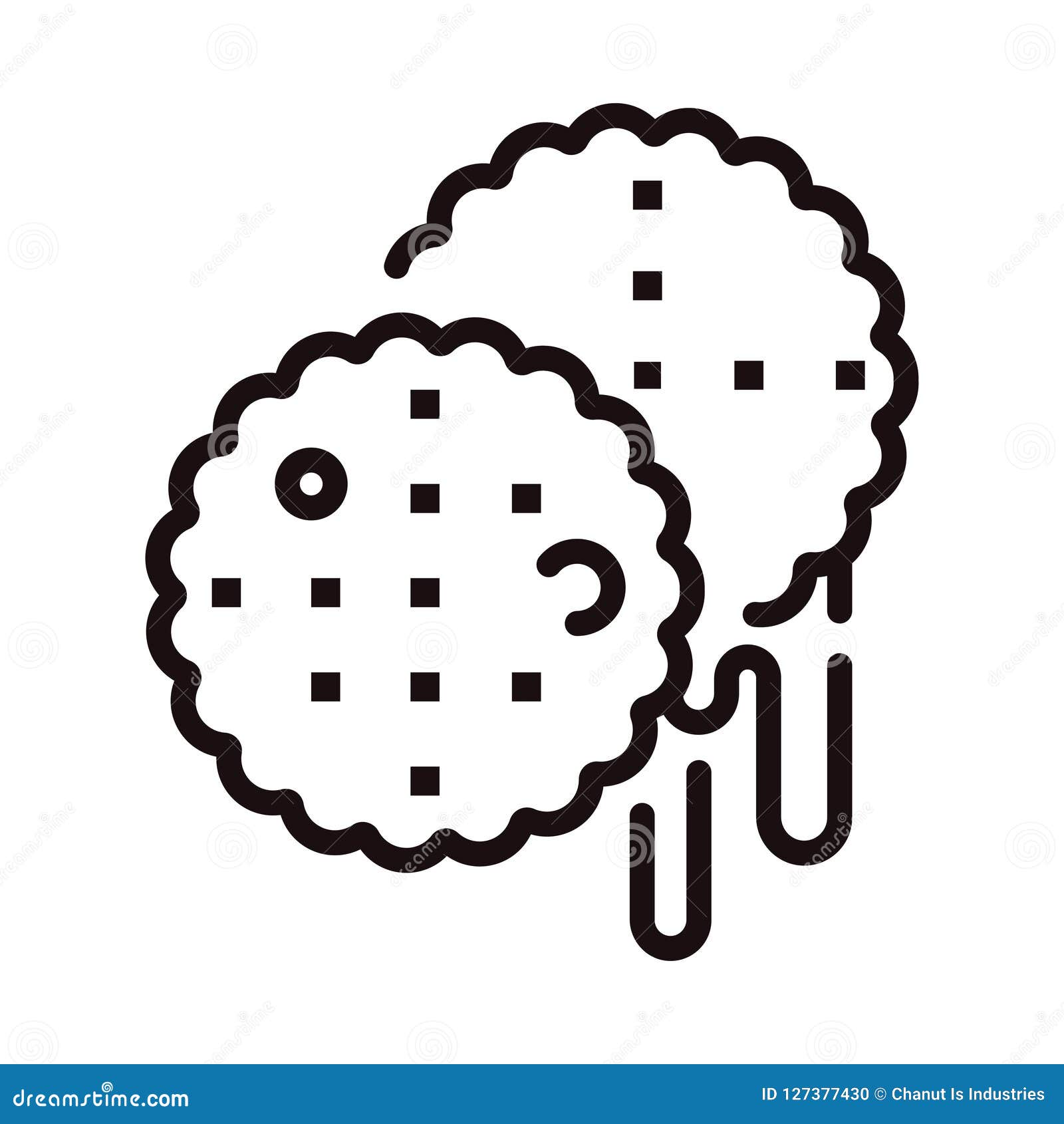 Cookie Line illustration stock vector. Illustration of food - 127377430