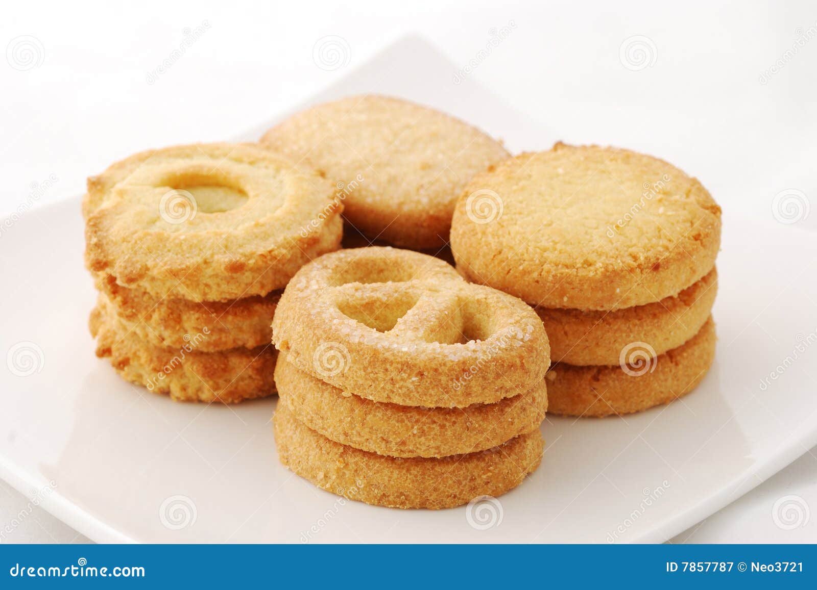 Cookies in a white plate stock image. Image of plate, dishware - 7857787