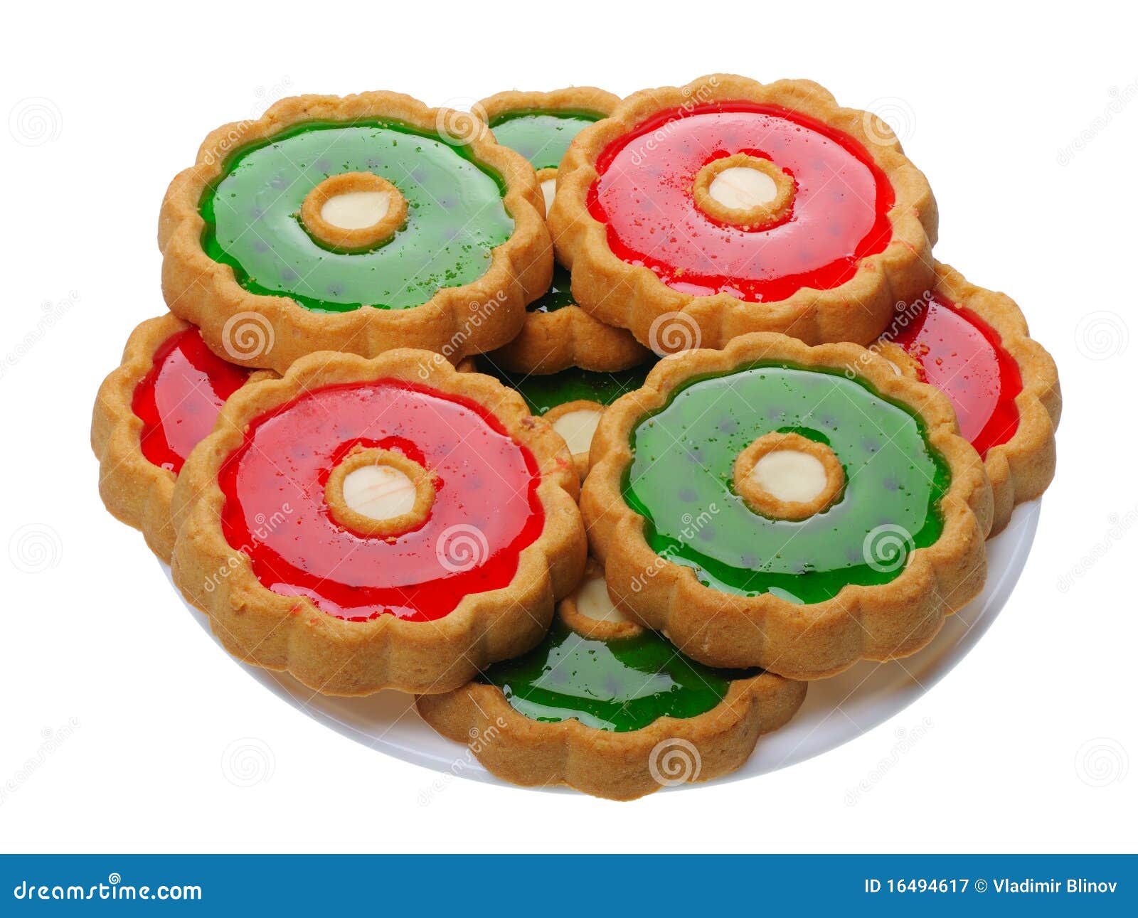 Cookies on White Plate, Isolated Stock Image - Image of isolated ...