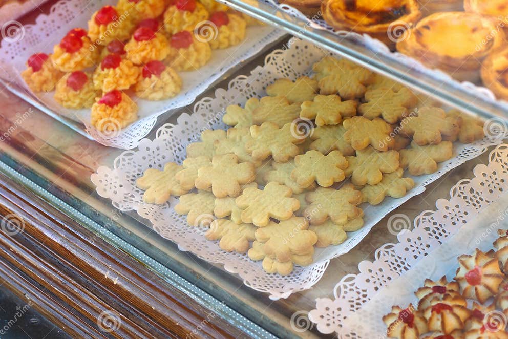 Cookies in window stock photo. Image of blue, historic - 77927770