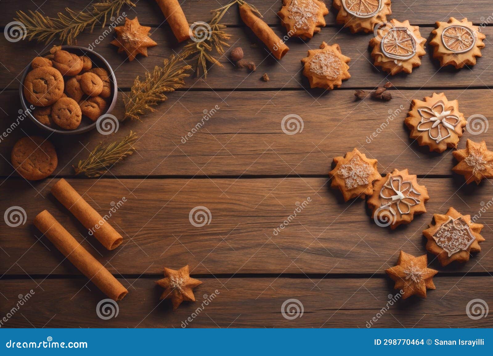 Cookies on a Wooden Table. Top View Stock Photo - Image of background ...
