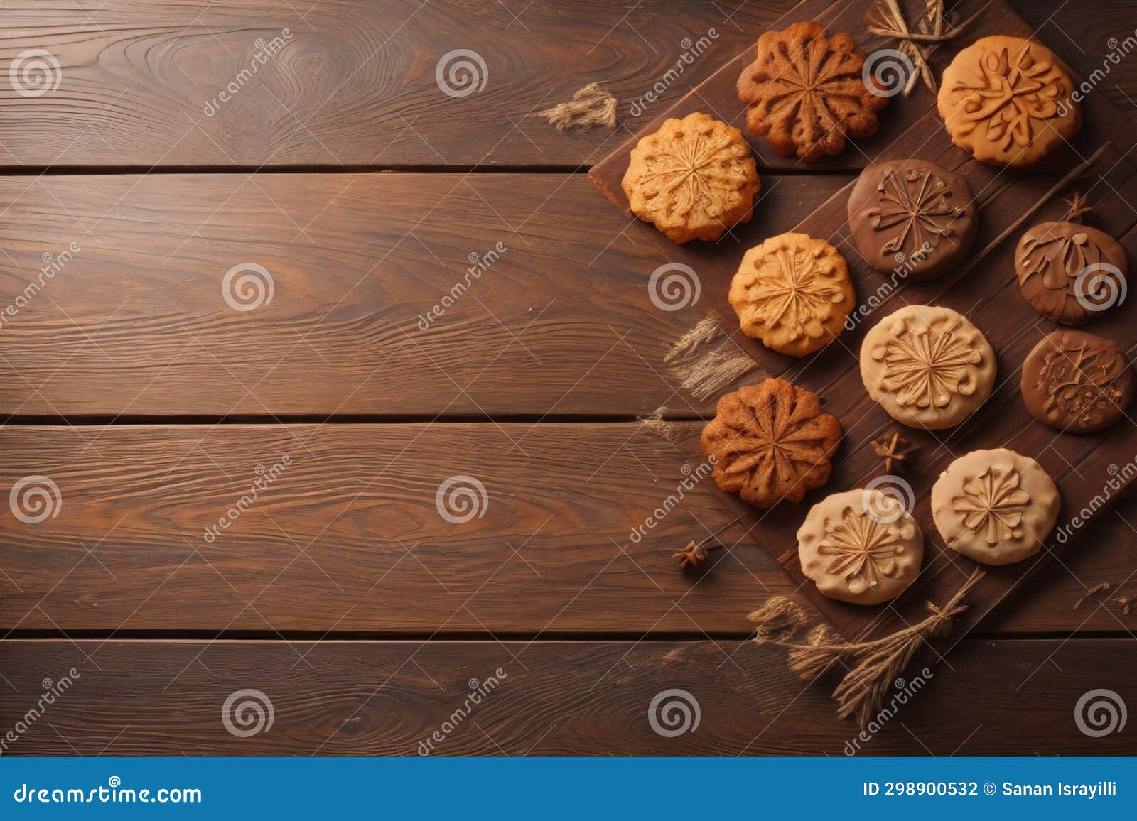 Cookies on a Wooden Table. Top View Stock Photo - Image of wooden ...