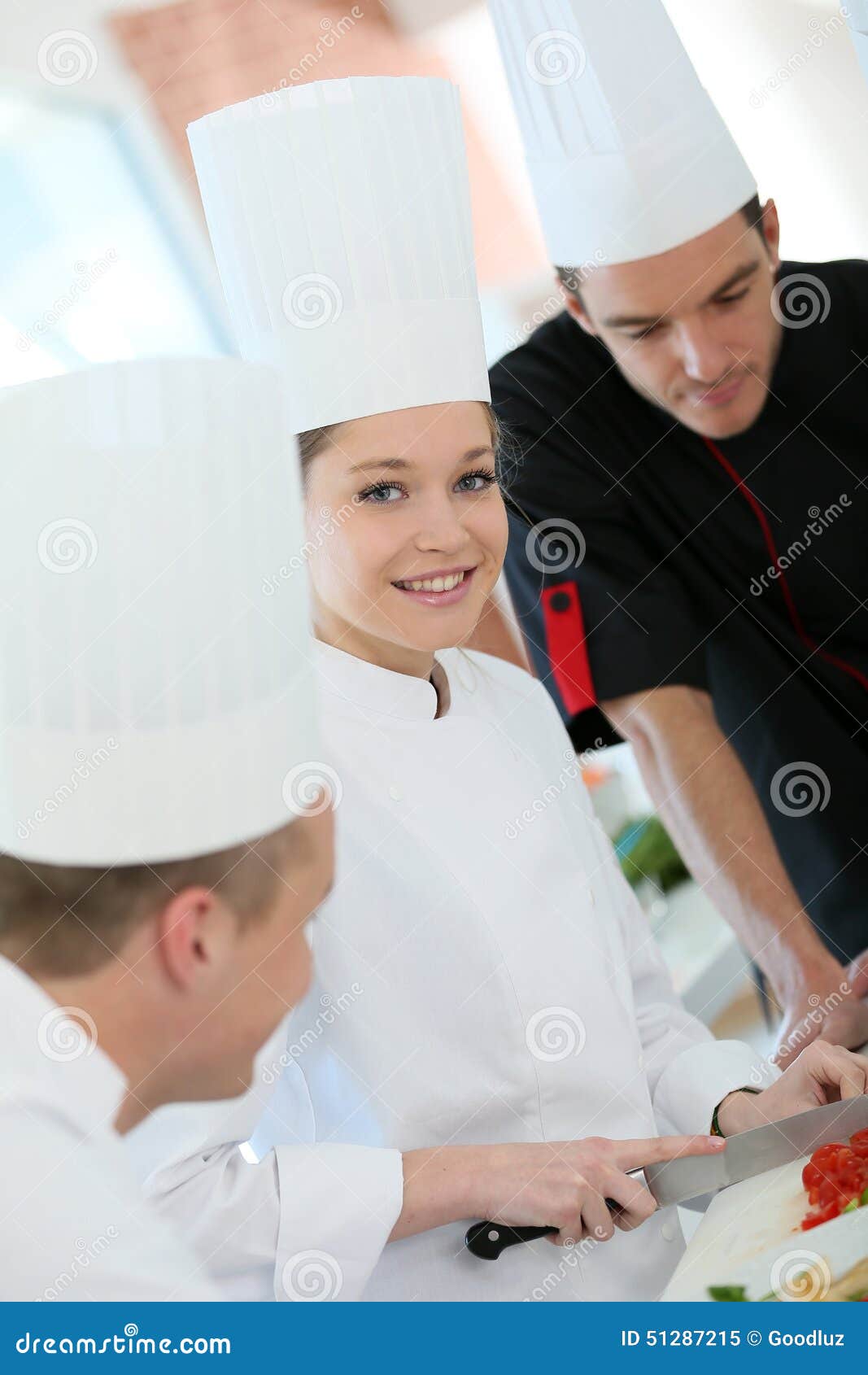 Cooking Apprentice Amongs the Group Stock Image - Image of smile ...