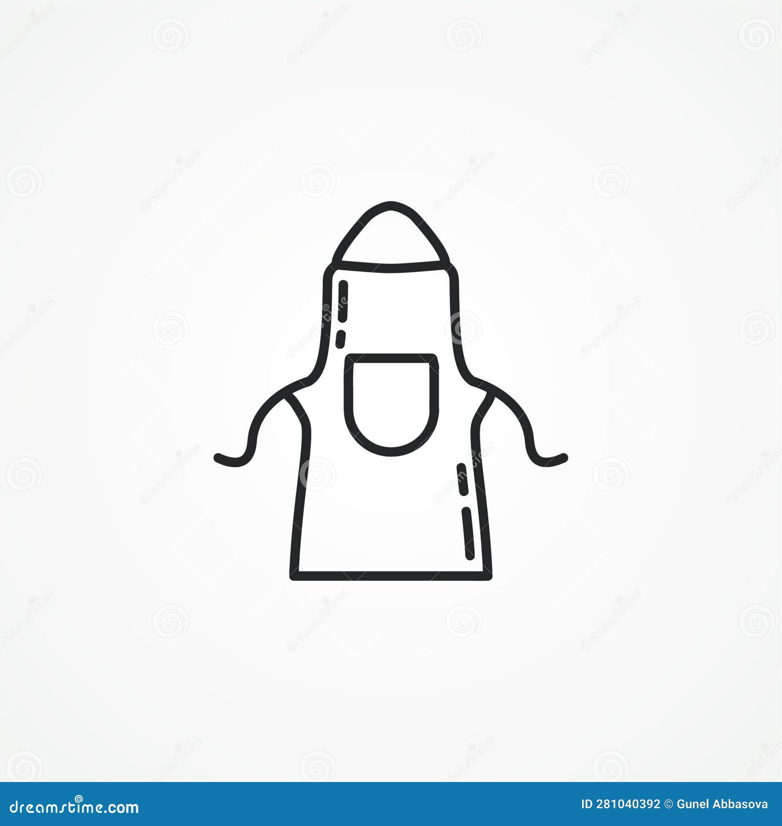 Apron line icon. stock vector. Illustration of food - 281040392