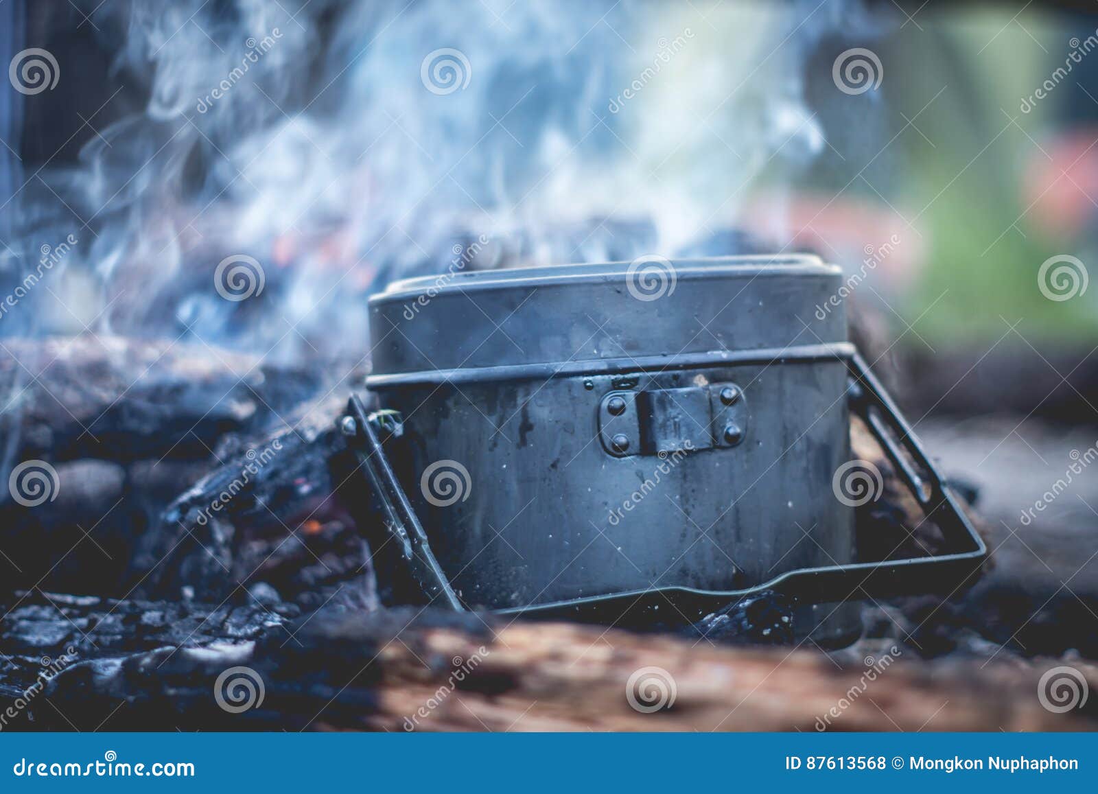 Cooking army pot stock photo. Image of nature, forest - 87613568