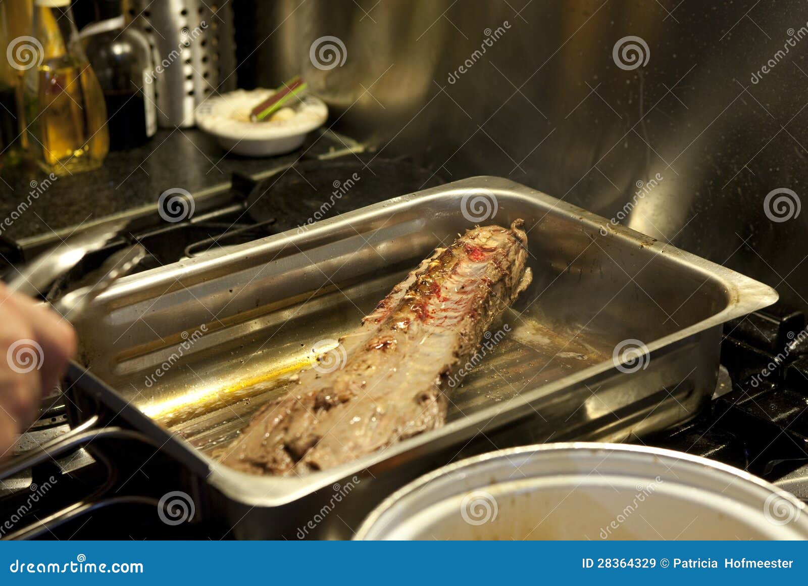 Cooking the back of a roe stock image. Image of freshness - 28364329
