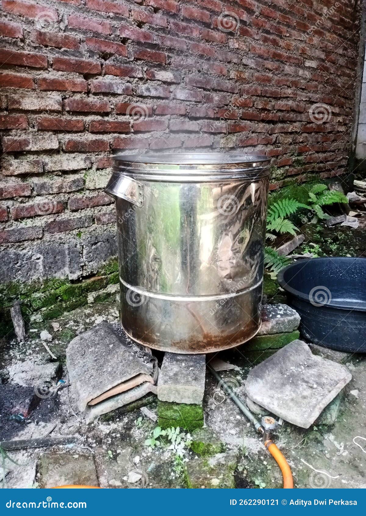 Cooking at backyard stock image. Image of cooking, water - 262290121