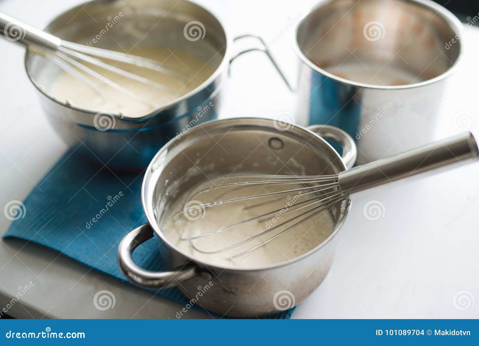 Cooking Bake in the Kitchen. Preparing a Dough/batter with Wheat Stock ...