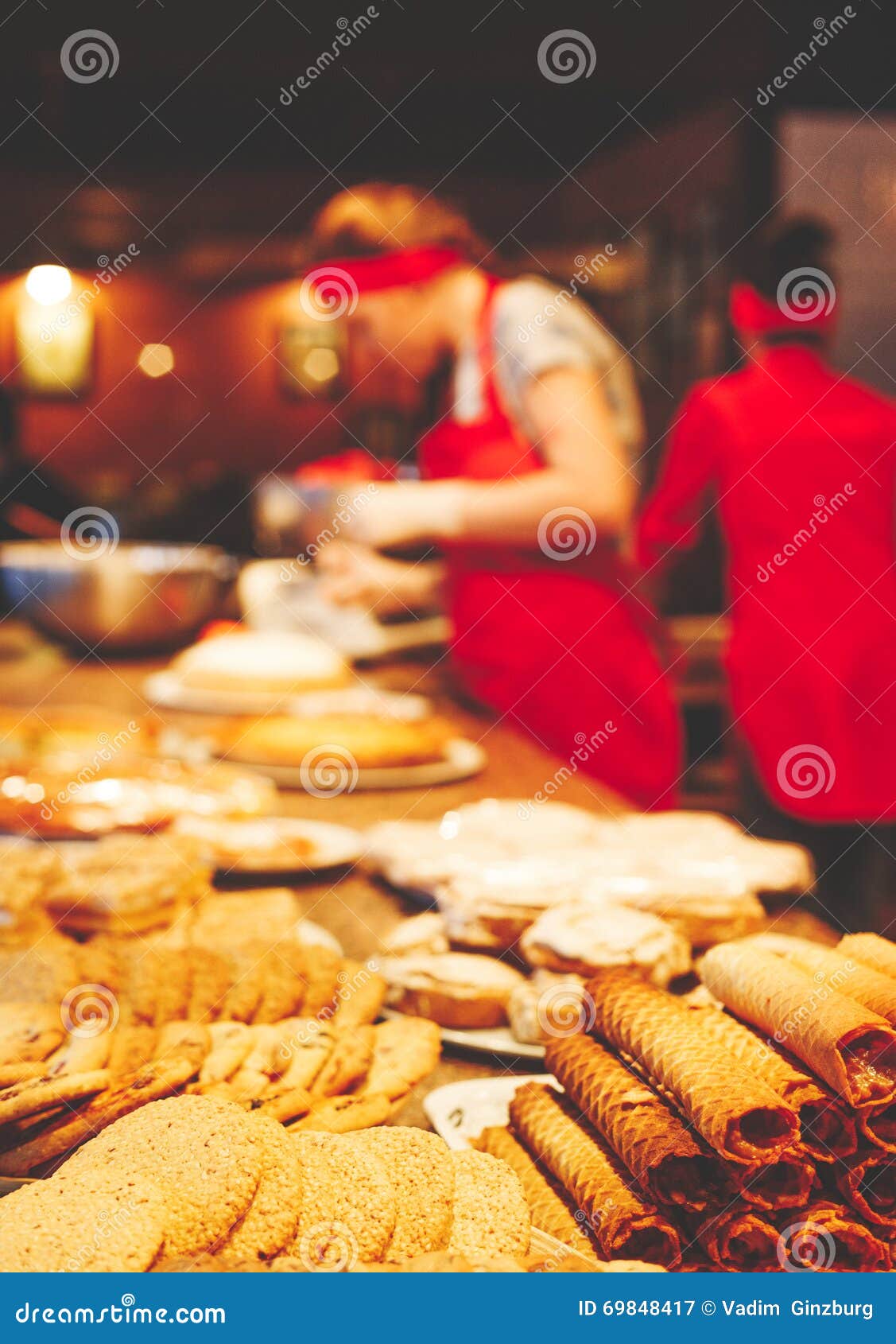 Cooking of Baking in the Bakery Cafe Stock Image - Image of consumerism ...