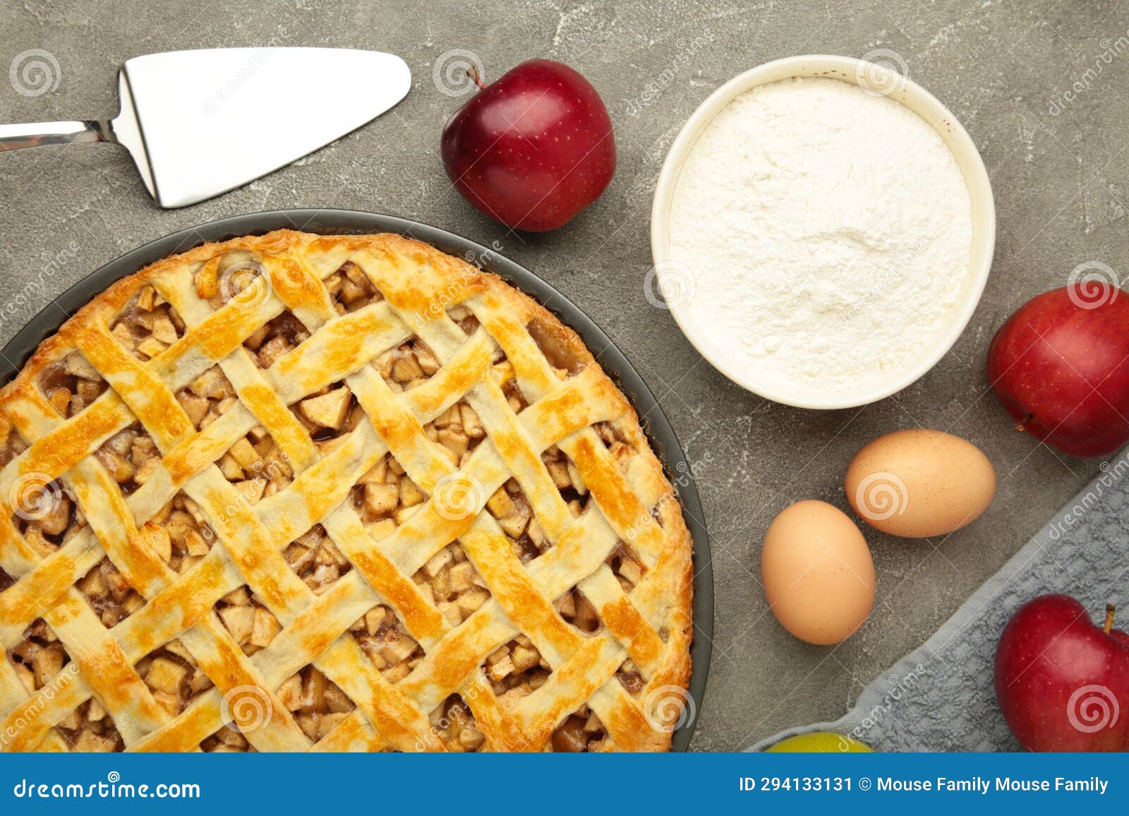 Cooking Baking Concept. Making American Apple Pie on Table with ...