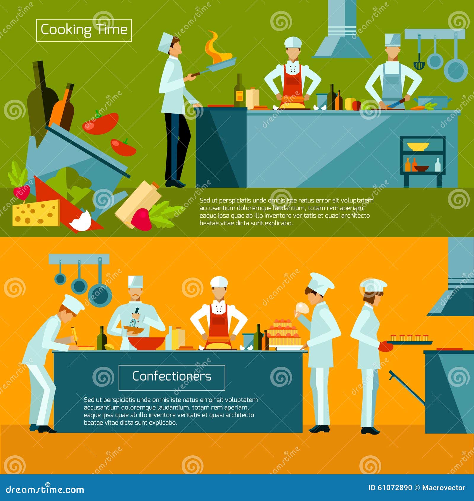 Cooking Banner Set stock vector. Illustration of horizontal - 61072890