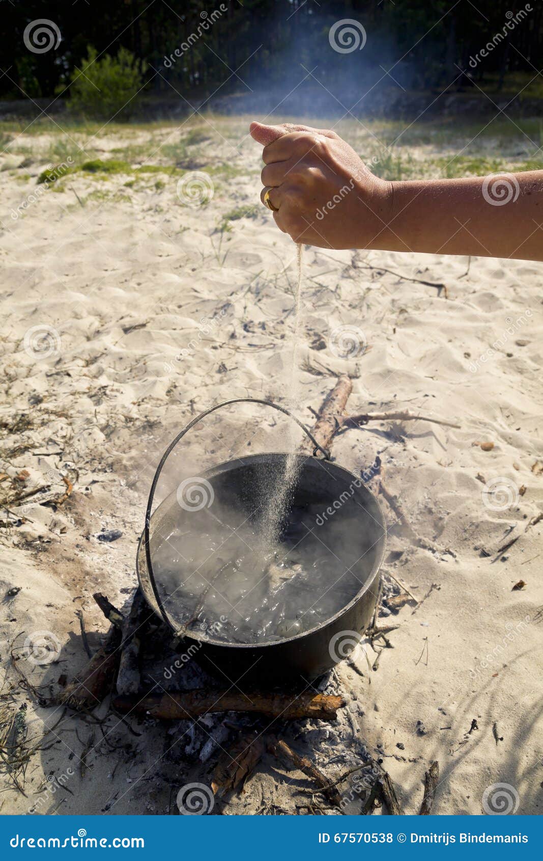 Cooking on the beach stock photo. Image of food, expedition - 67570538