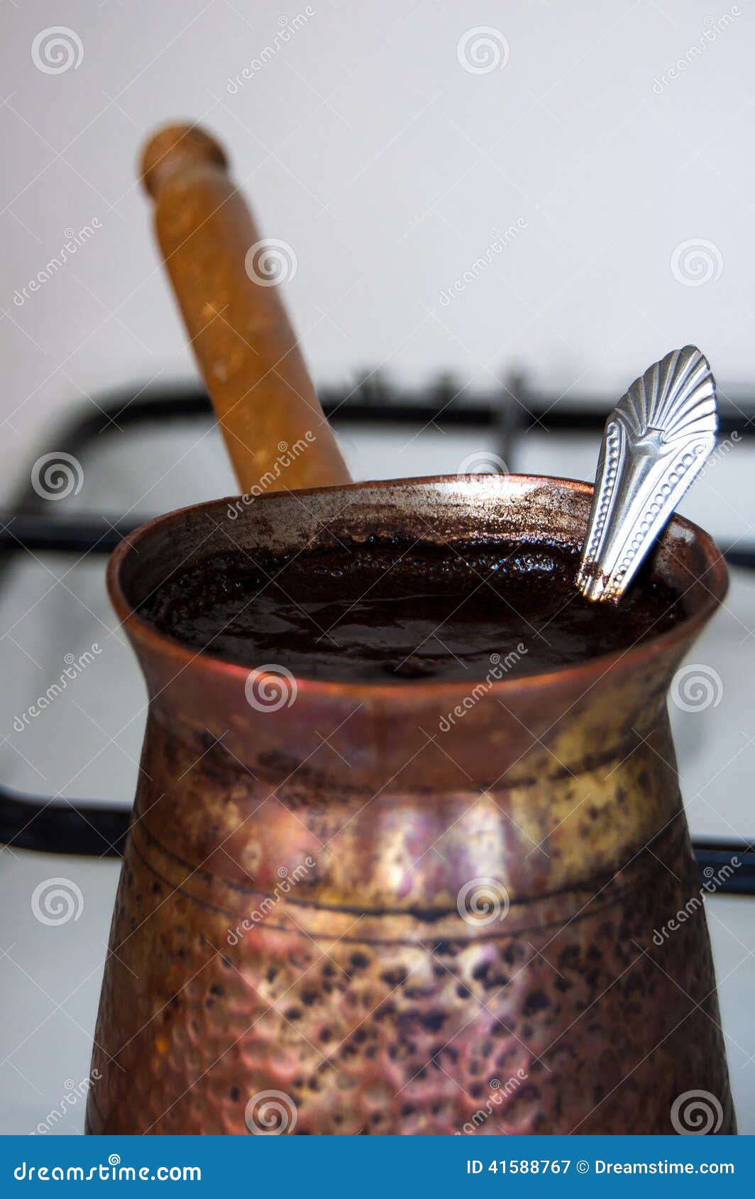 Cooking/boiling Coffee on the White Gas-stove. Stock Image - Image of ...
