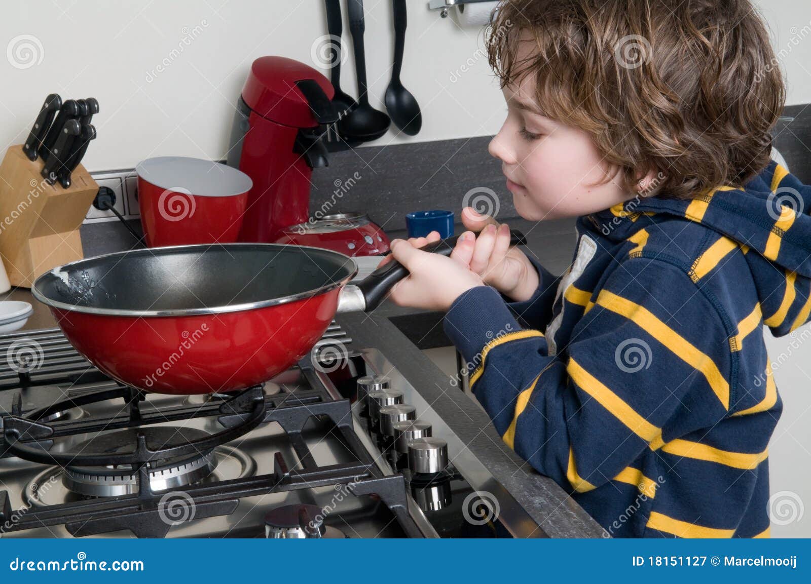 Cooking Boy stock image. Image of contemporary, kitchen - 18151127