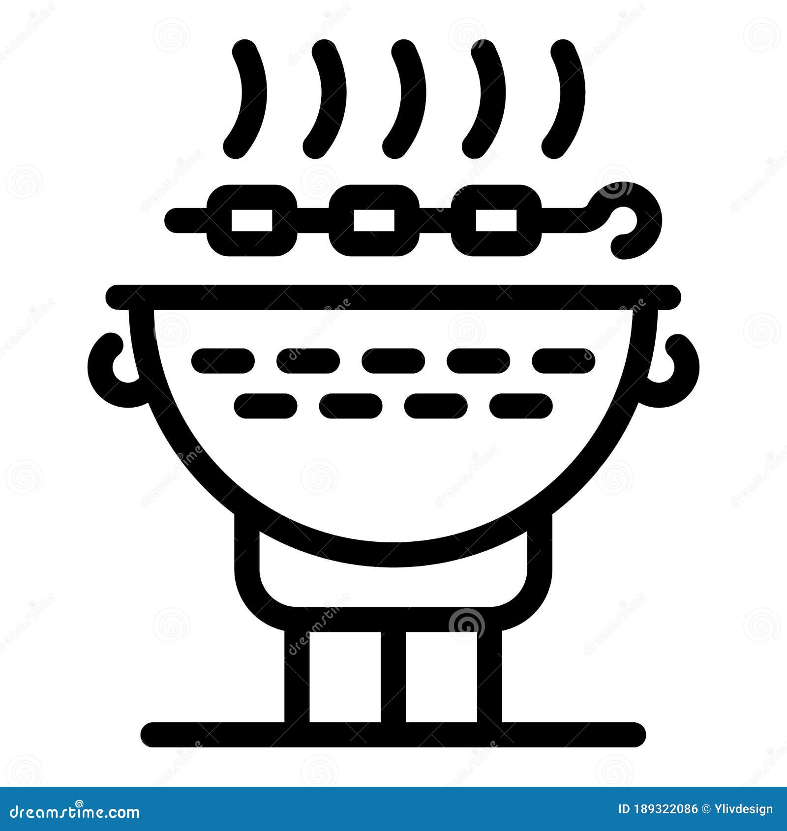 Cooking Brazier Icon, Outline Style Stock Vector - Illustration of ...
