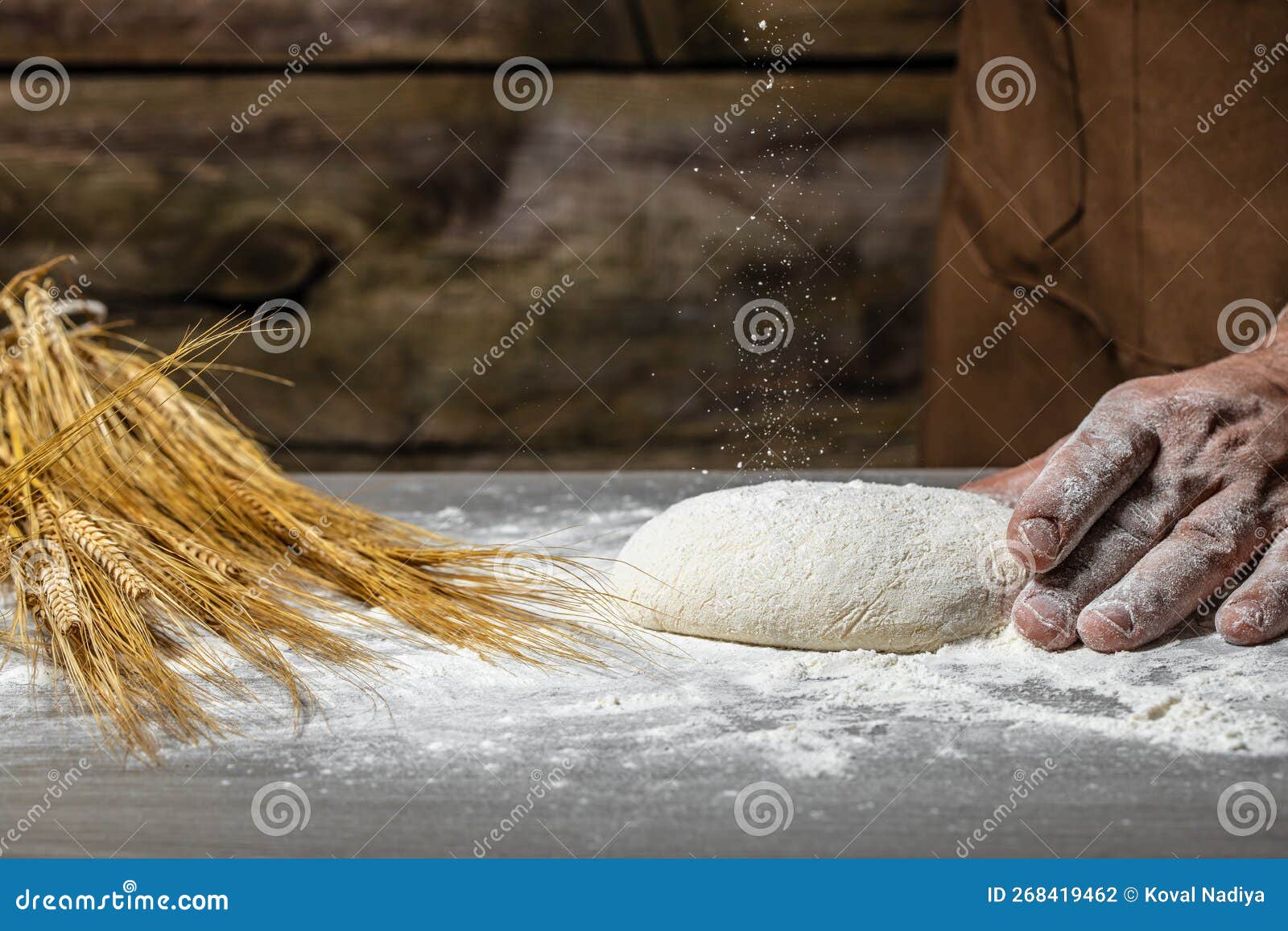 Cooking Bread. Hands Kneading Raw Dough. Culinary, Cooking, Bakery ...