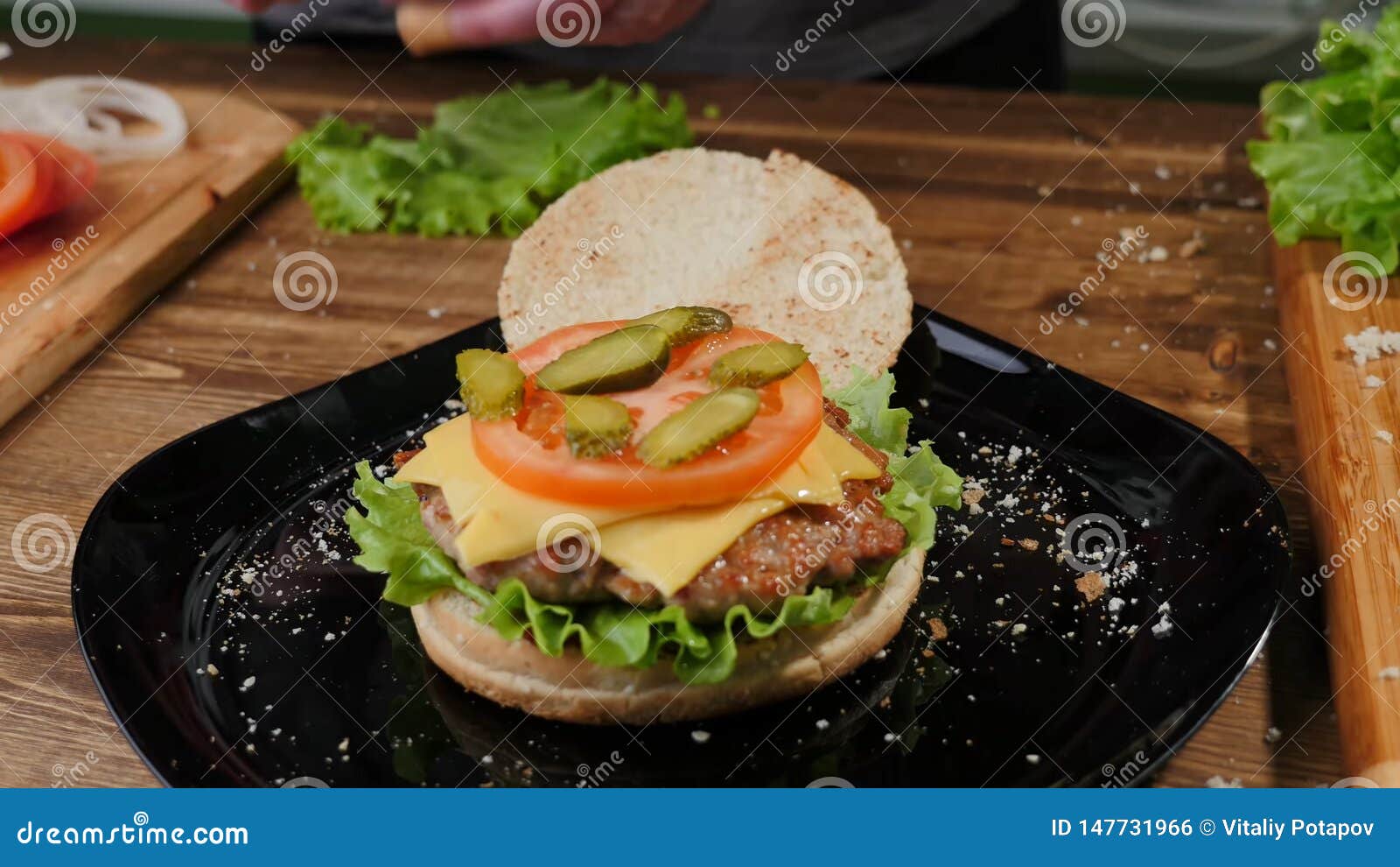 Cooking Burgers. the Process of Making Home-burger Stock Photo - Image ...