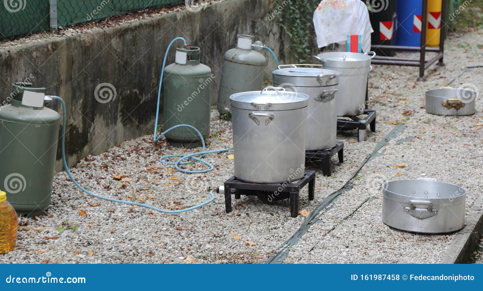 Cooking at Camp Site on the Field Kitchen Stock Photo - Image of ...