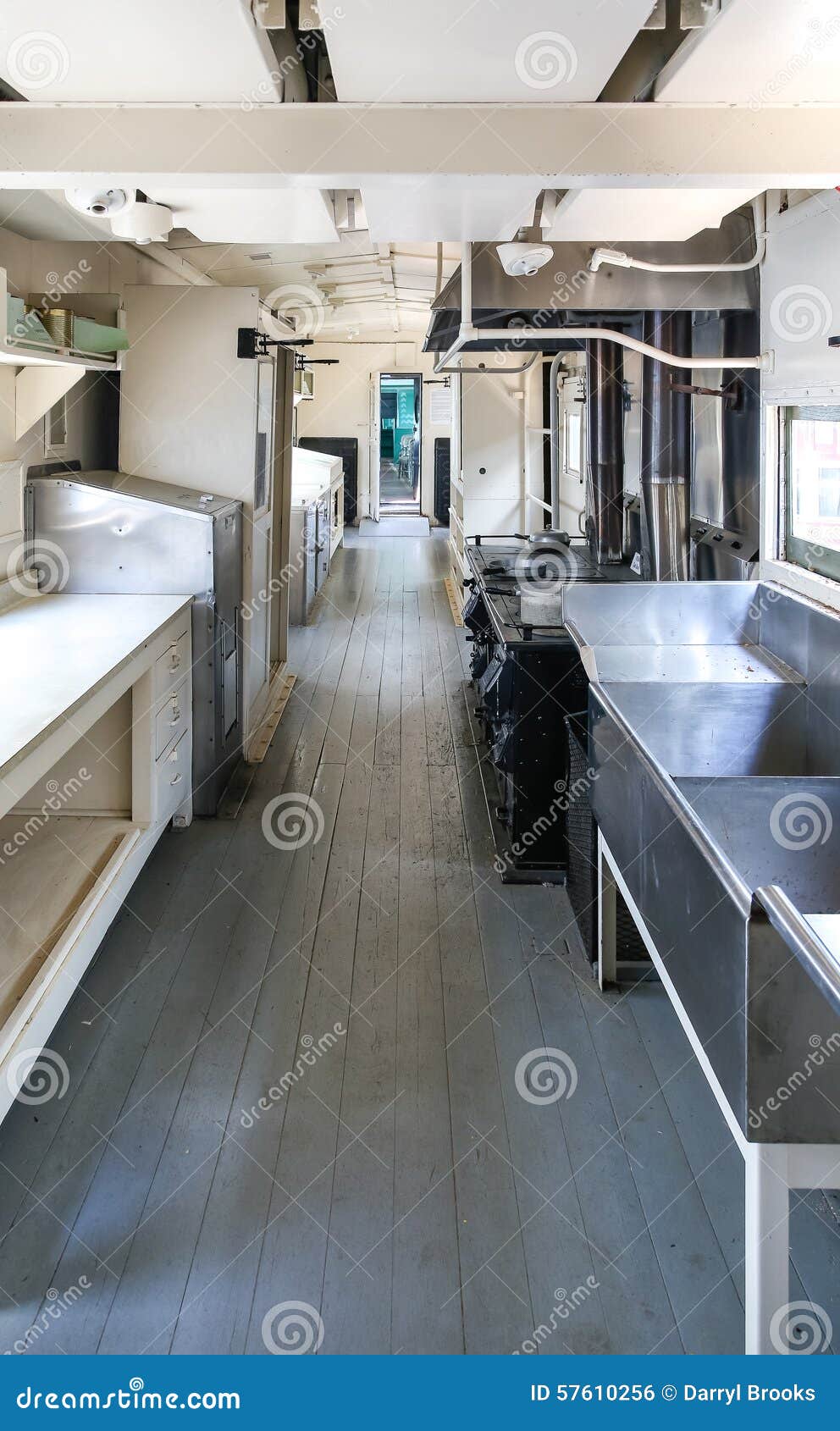Cooking Car in an Old Train Stock Photo - Image of interior, carriage ...