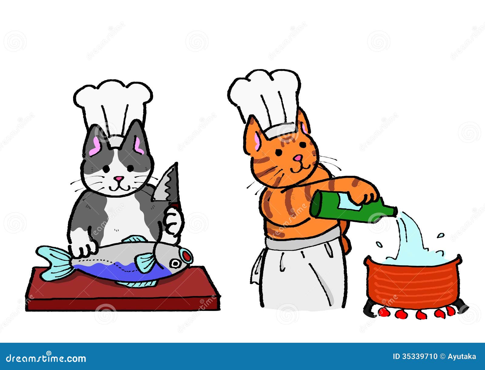 Cooking cats stock illustration. Illustration of soup - 35339710